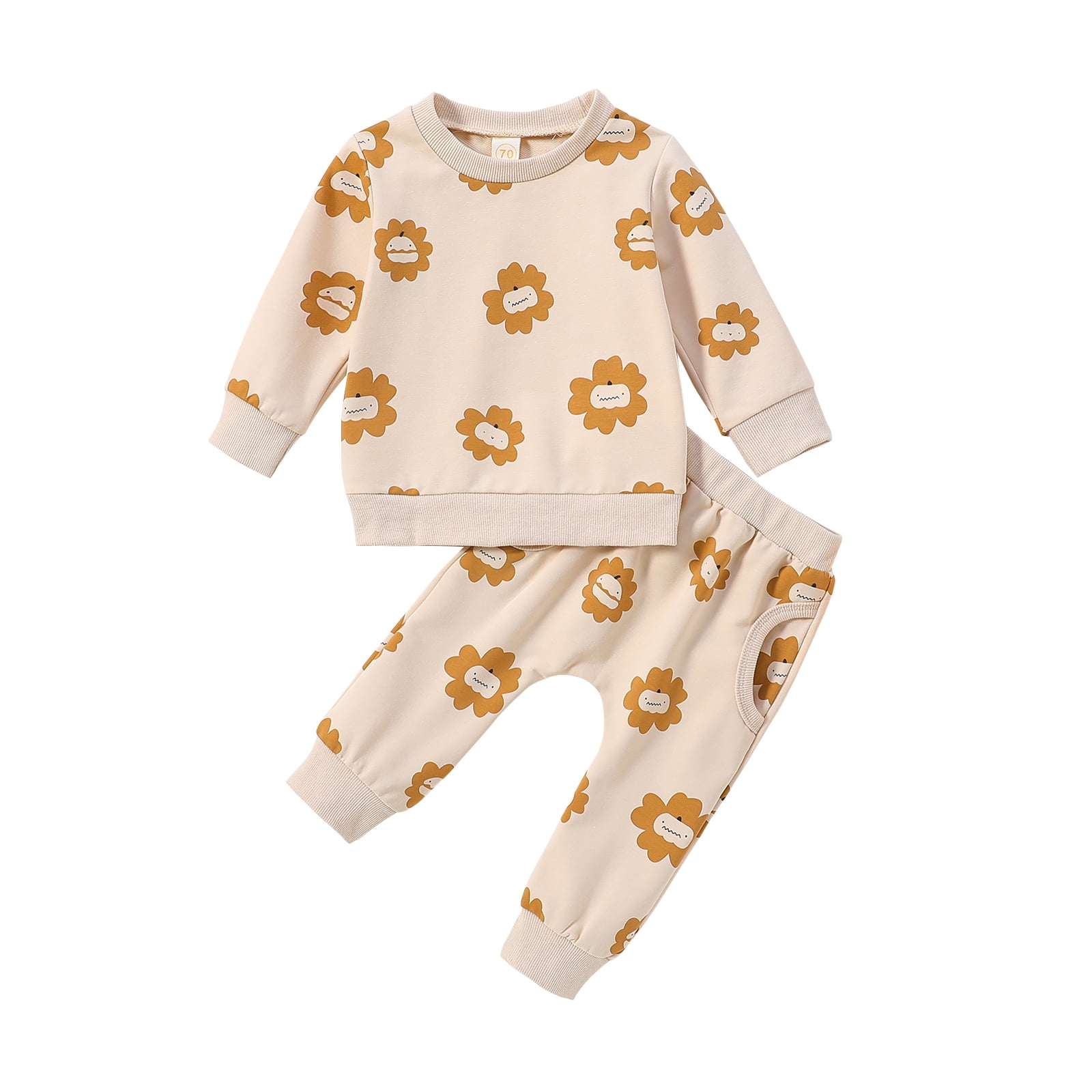 MAMAMI Baby Girl Boy Clothes Fall Winter Long Sleeve Suit Halloween Thanksgiving Pumpkin Set ...