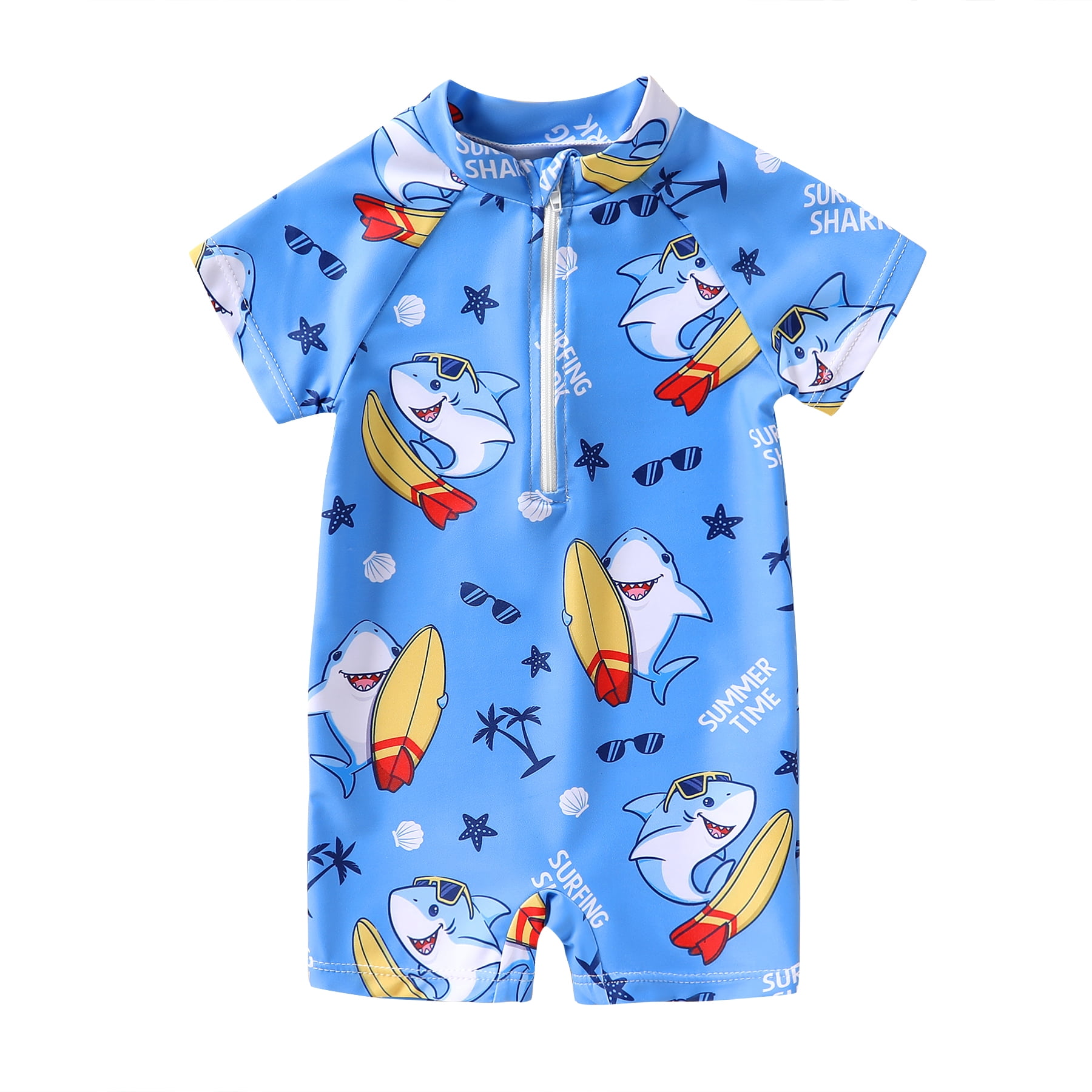 MAMAMI Newborn Infant Baby Boys Swimsuit One-Piece Zipper Cartoon Fish ...