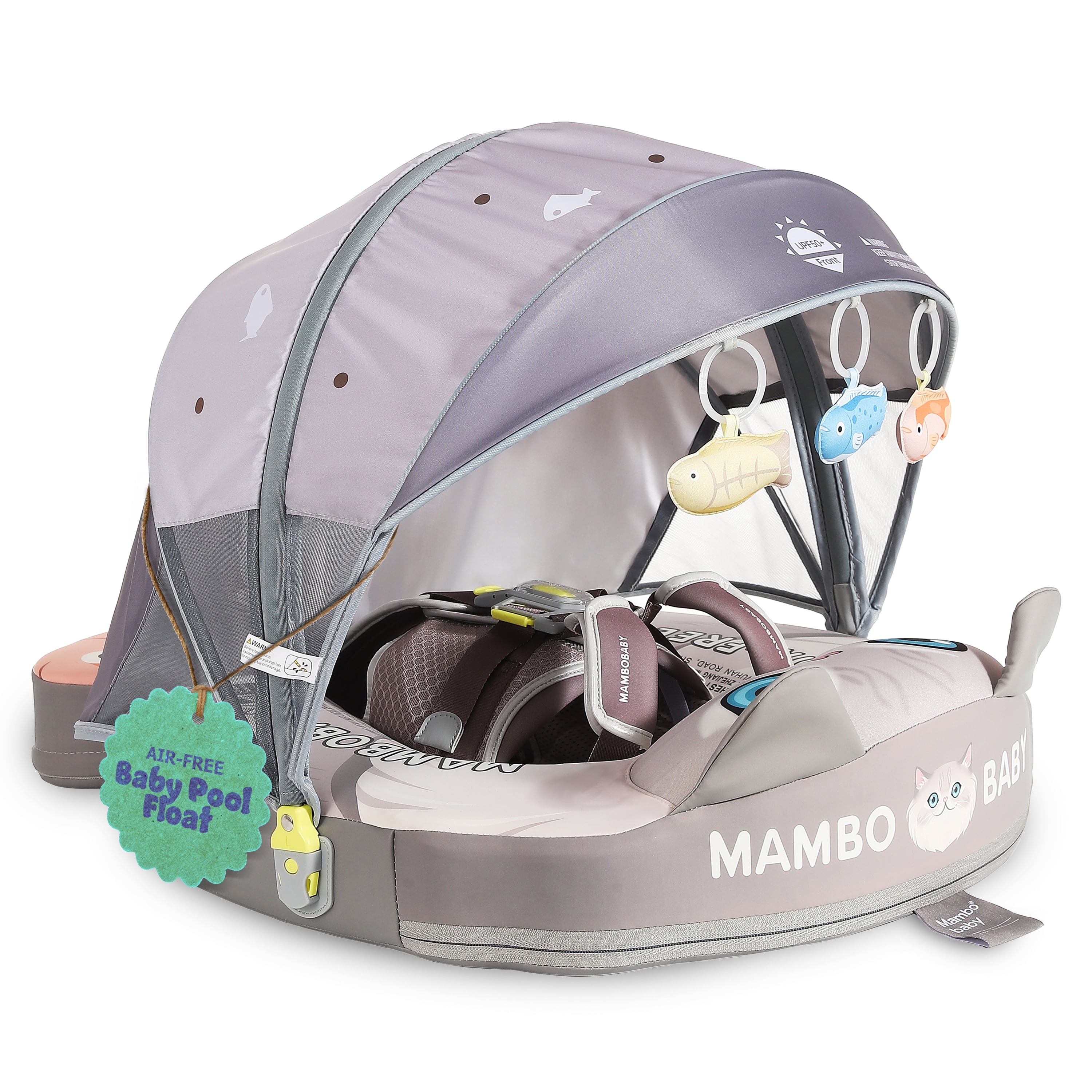 Mambobaby Baby Pool Float with 3D Canopy- Grey - Walmart.com