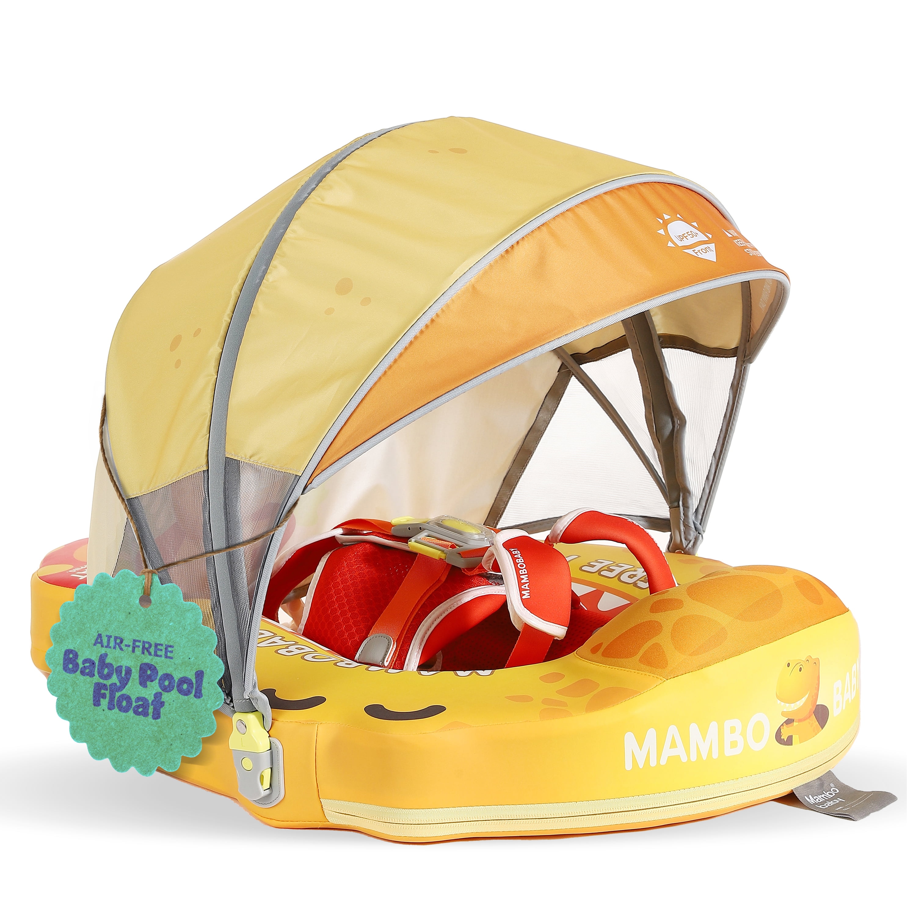 Mambobaby Baby Pool Float with 3D Canopy- Yellow - Walmart.com