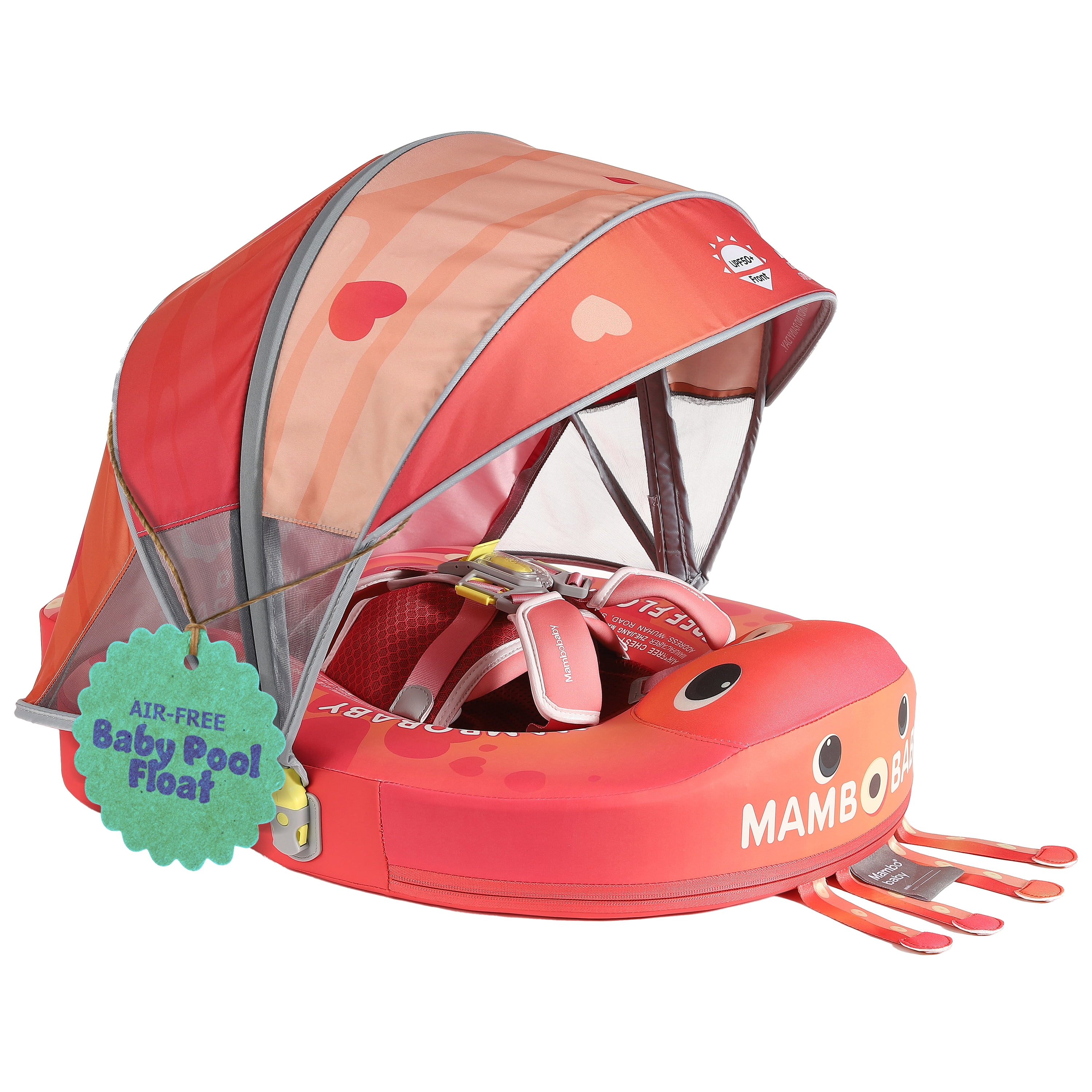 Mambobaby Baby Pool Float with 3D Canopy- Red - Walmart.com