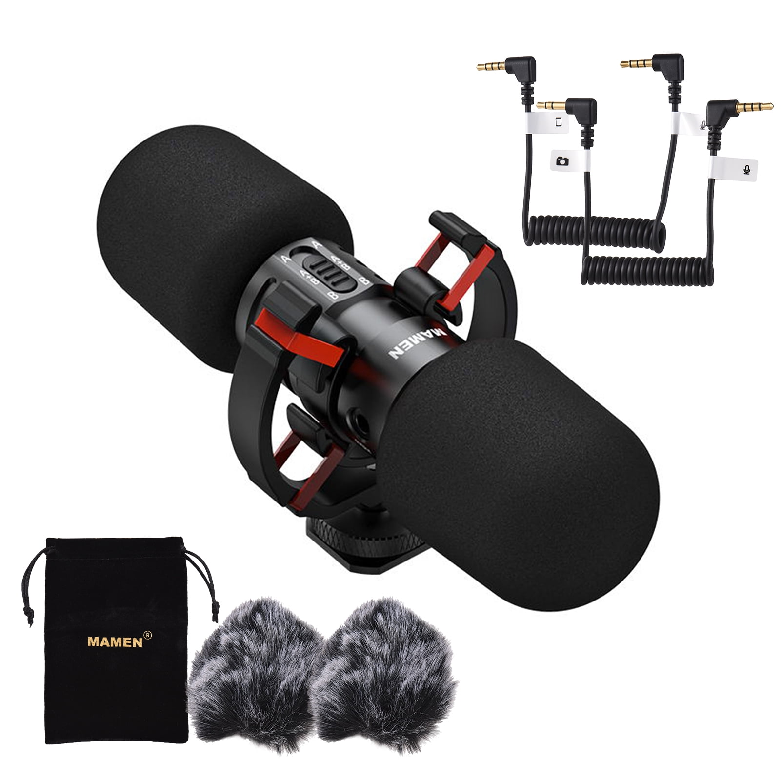 MAMEN MIC-08 On- Microphone Two-way Pickup Metal Mic Super Cardioid ...