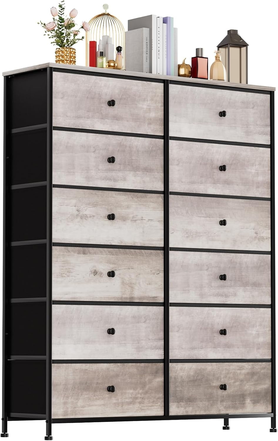 MAMIZO 12-Drawer Dresser, 6-Layer Fabric Storage Cabinet, 35.2'' Extra ...