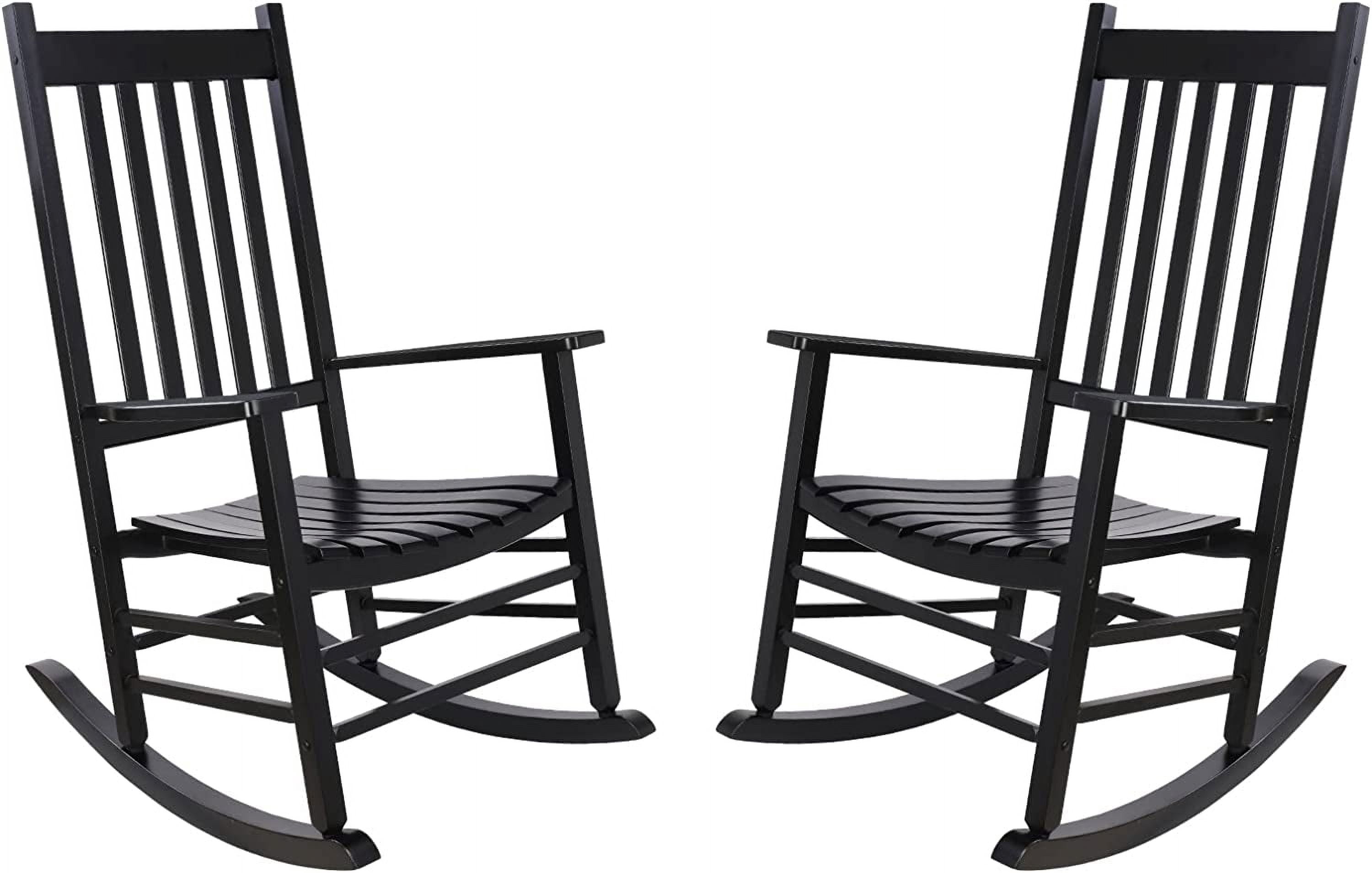 MAMIZO Wooden Rocking Chair Outdoor with High Back, Oversized Rocking ...
