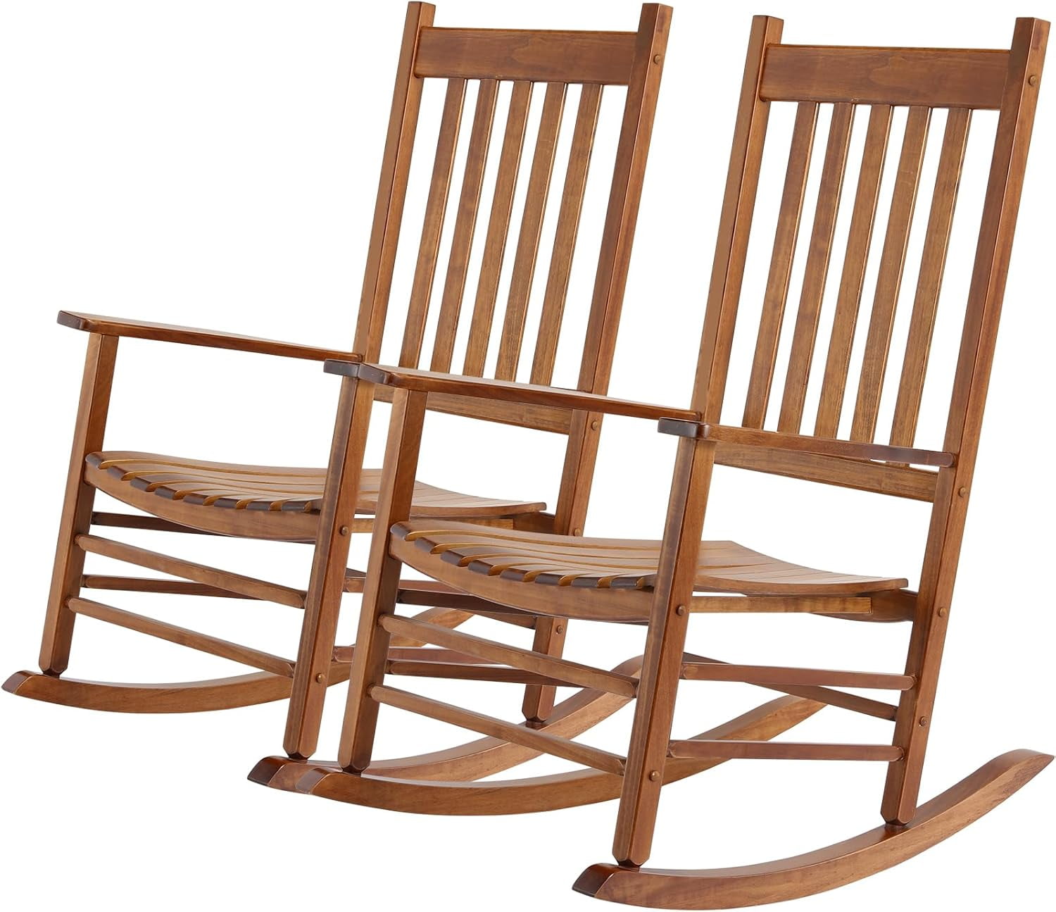 MAMIZO Wooden Rocking Chair Outdoor with High Back,Rocking Chair Indoor ...