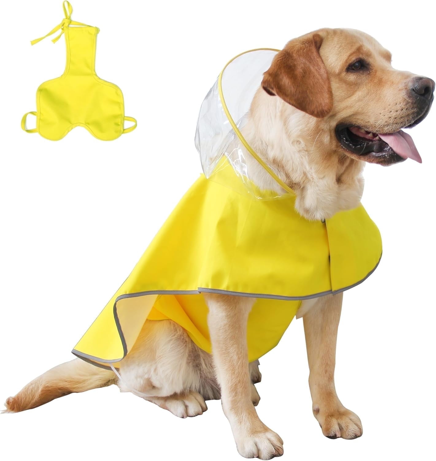 MAMORE Waterproof Dog Raincoat Hooded Poncho, Adjustable Belly Cover ...