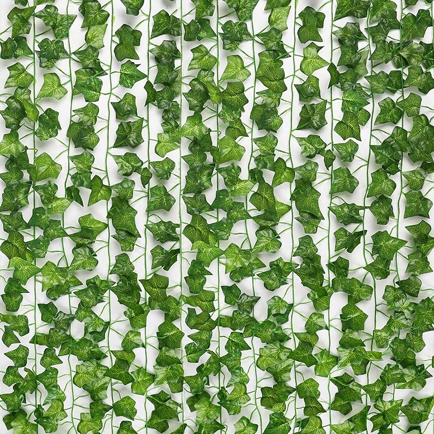 MAMOWEAR 12/24pcs Fake Vines Fake Ivy Leaves Artificial Ivy, Ivy ...