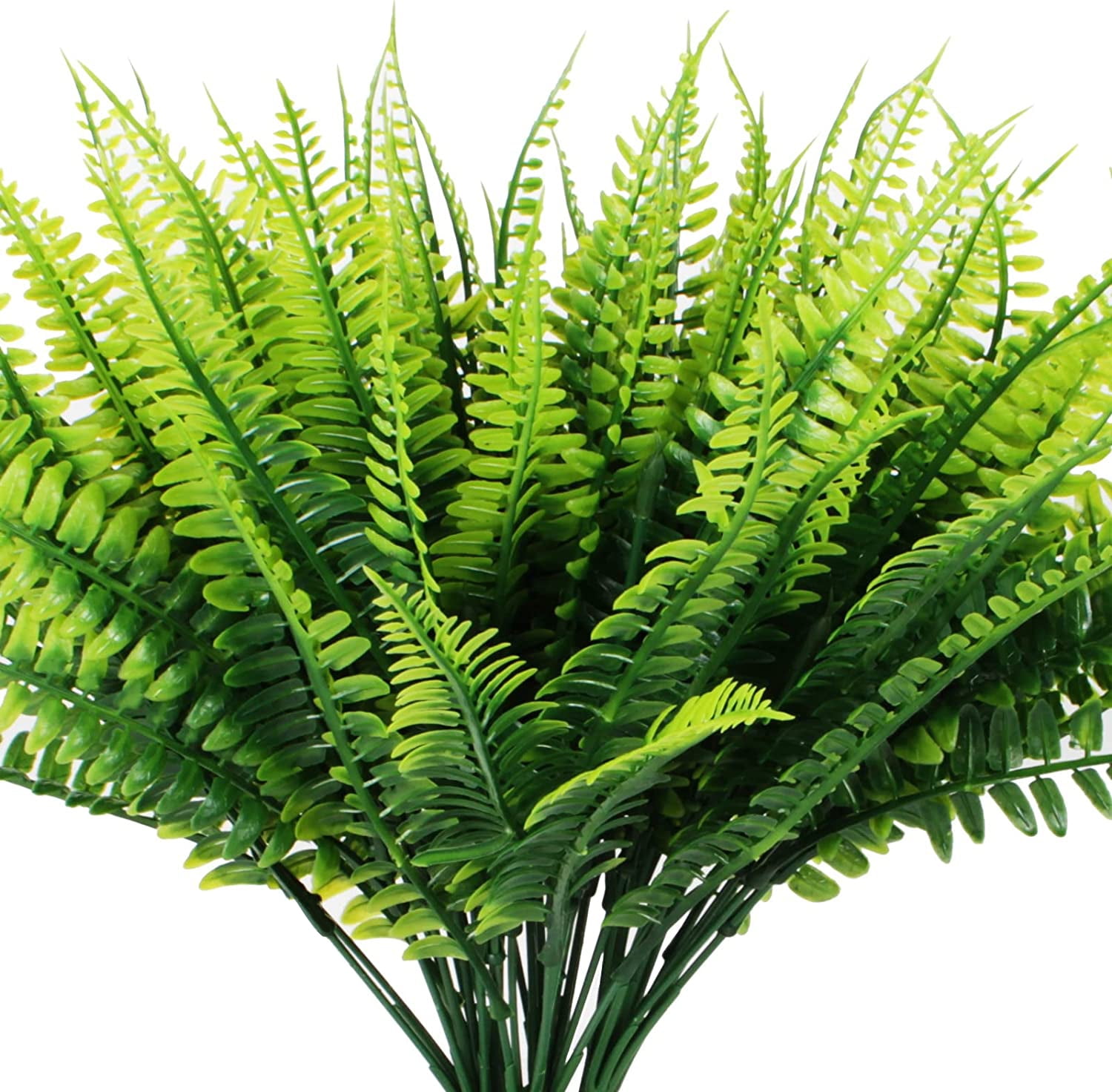 MAMOWEAR 4/8/16PCS Artificial Plants Plastic Boston Fern Bushes Fake ...