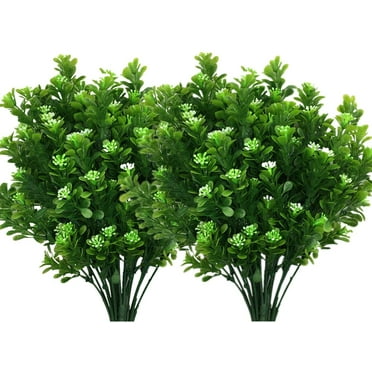 4 Bundles Artificial Outdoor Plants Plastic Wheat Grass Greenery Shrubs ...