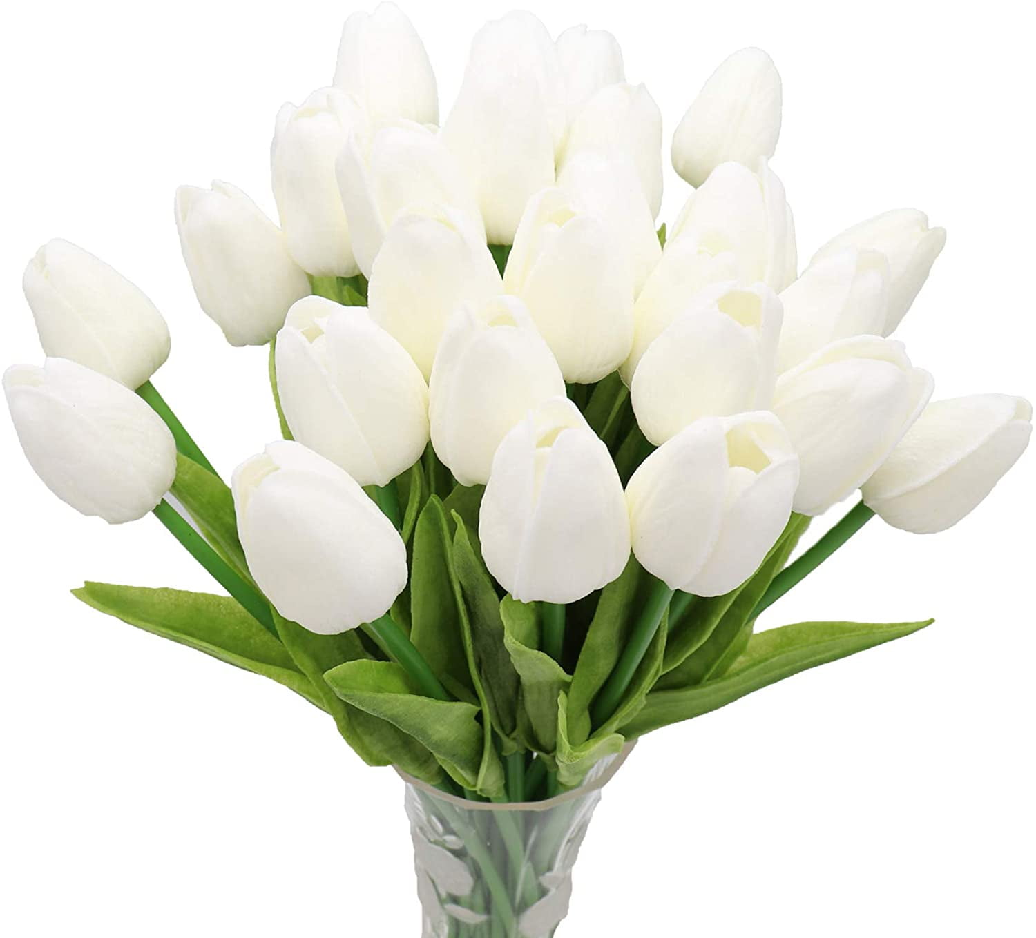 MAMOWEAR Artificial Tulips Flowers Real Touch Spring Tulips Fake ...