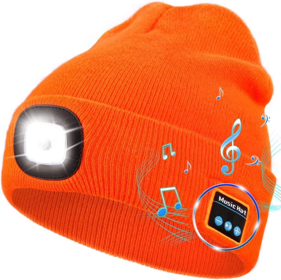 MAMOWEAR Bluetooth Beanie Hat with Light, Winter Musical Knitted Cap ...