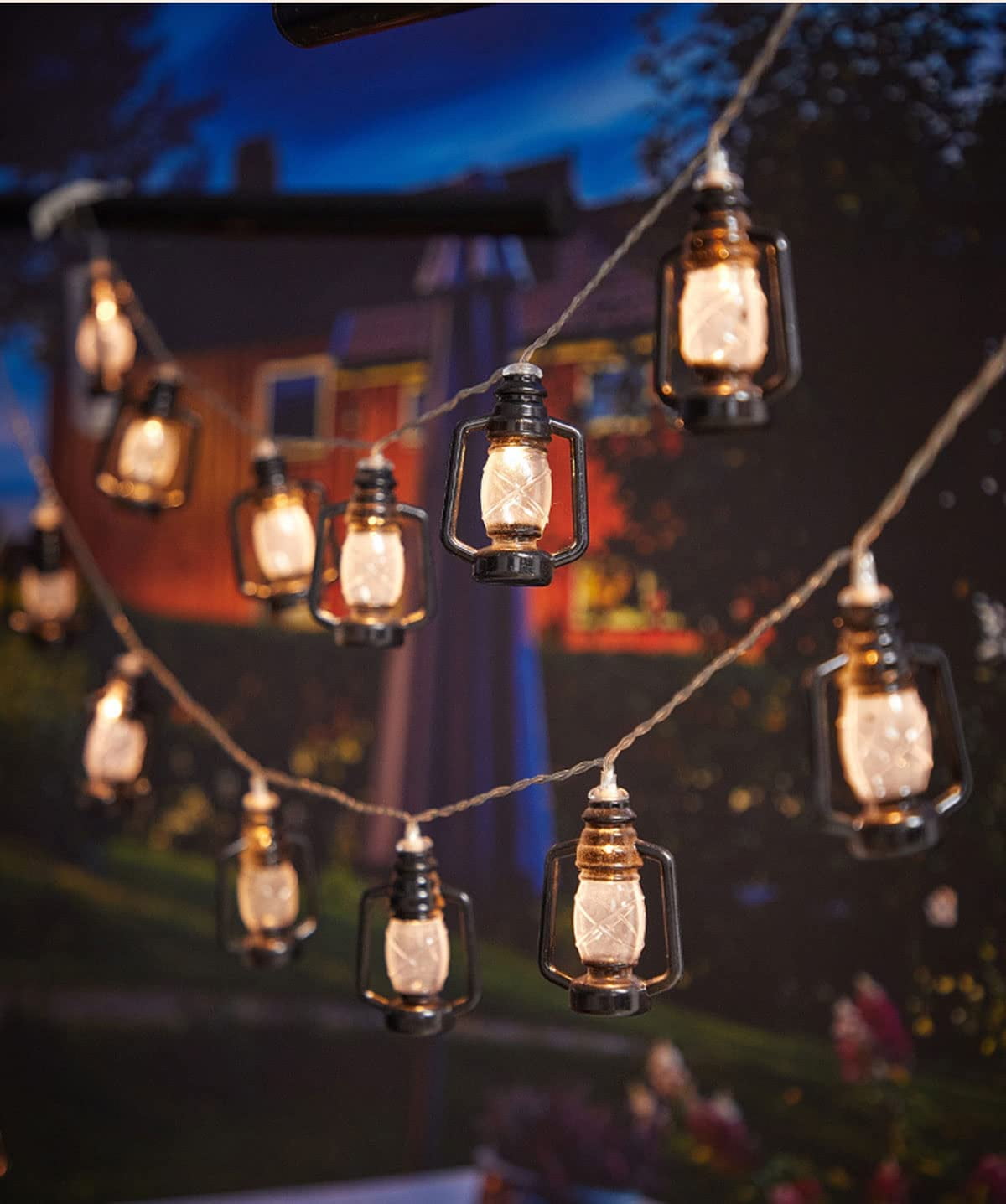 MAMOWEAR Fairy Lights Battery Operated Mini Kerosene Lamp String Lights ...