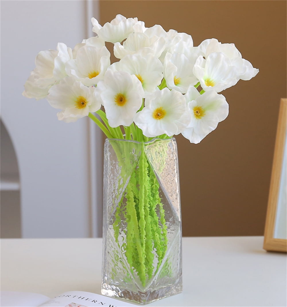 MAMOWEAR Spring Artificial Poppy Flowers Real Touch Fake Corn Poppies ...