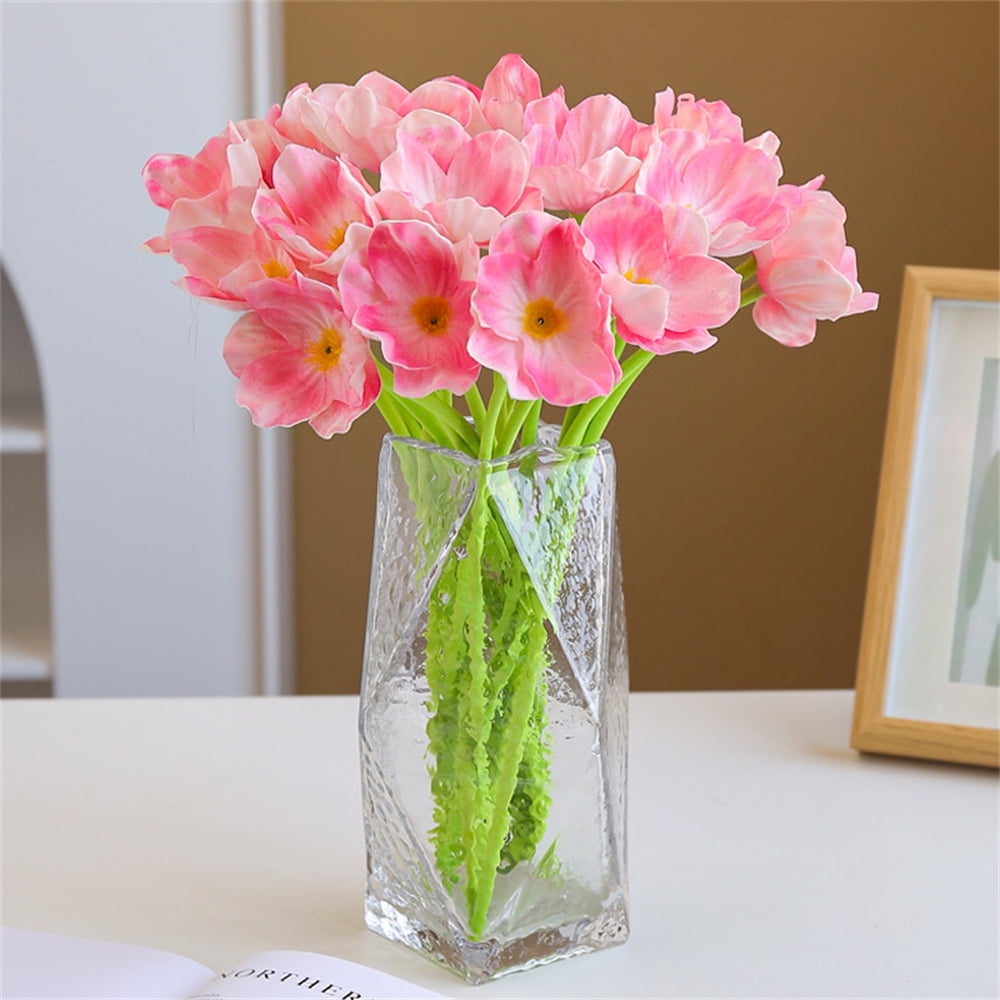 MAMOWEAR Spring Artificial Poppy Flowers Real Touch Fake Corn Poppies ...