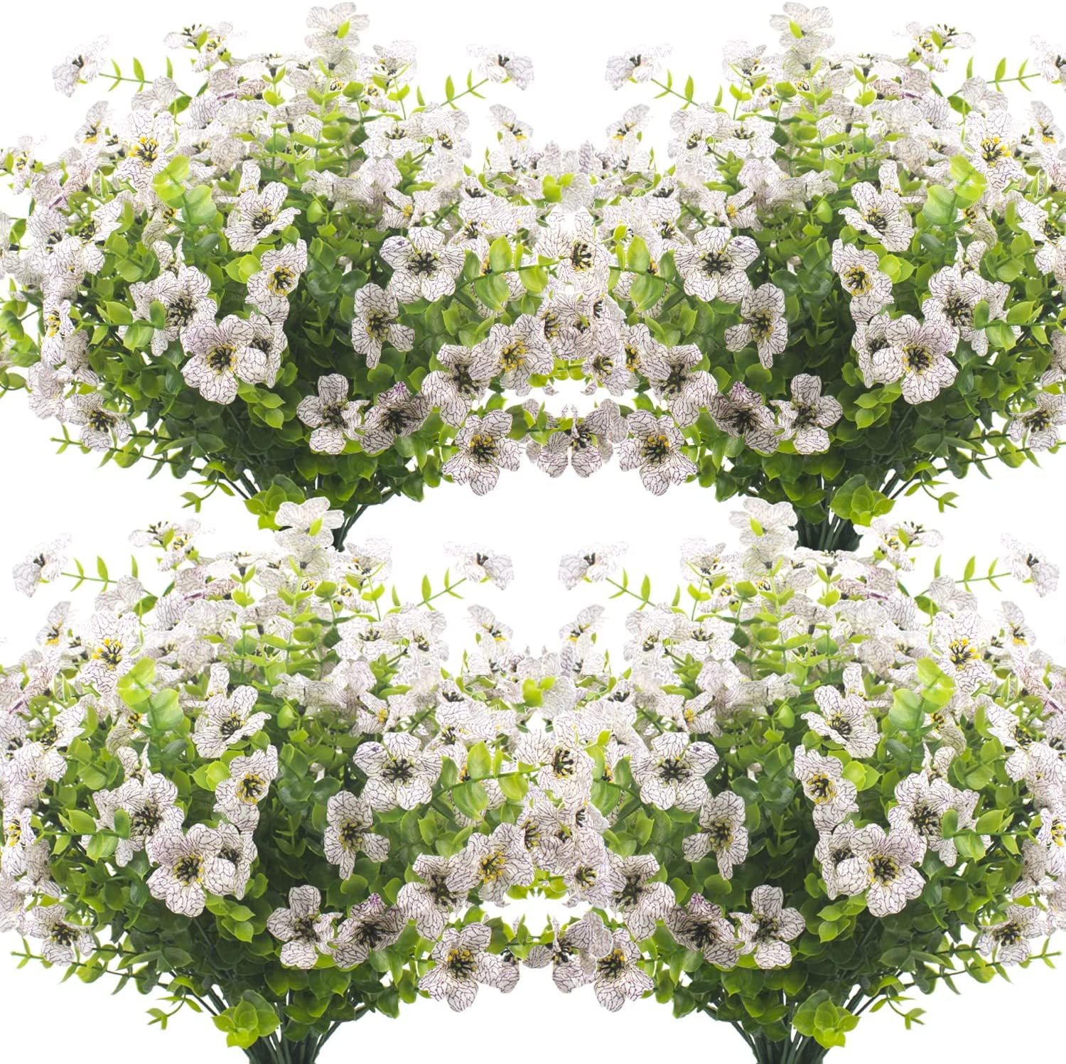 MAMOWEAR violets Artificial Flowers for Outdoor UV Resistant Faux ...