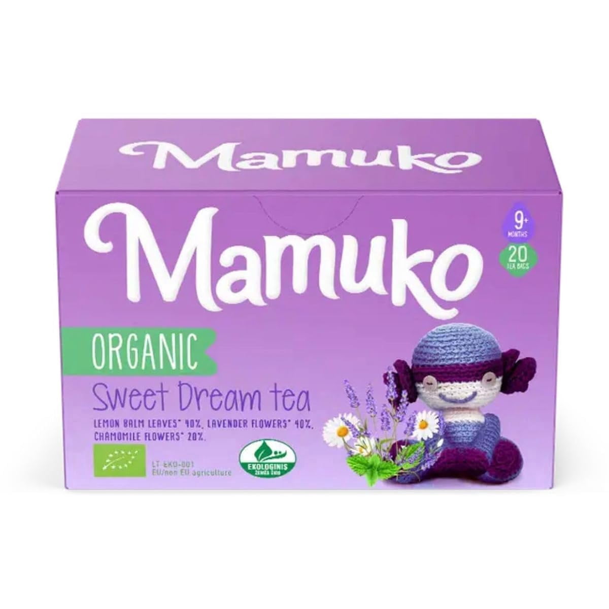 MAMUKO Organic Sweet Dream Tea for Babies - Chamomile & Lavender Tea ...