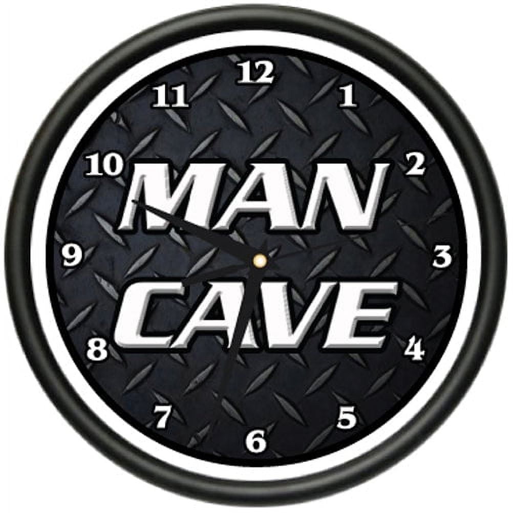 MAN CAVE 2 Wall Clock man room manly men only games tv pool sports gift ...