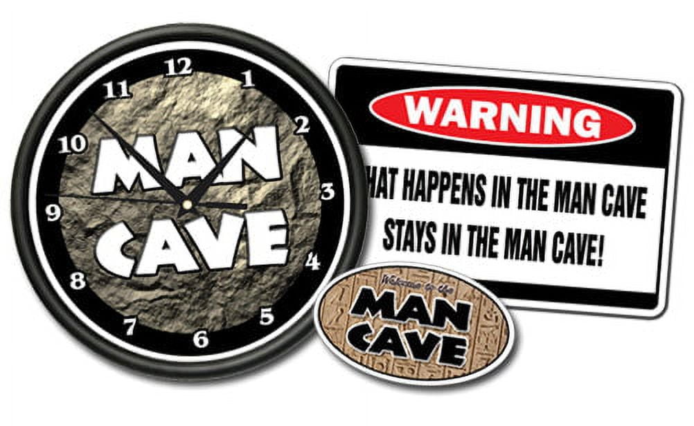 MAN CAVE Clock & What Happens in the Man Cave Sign Gift Set room Man ...