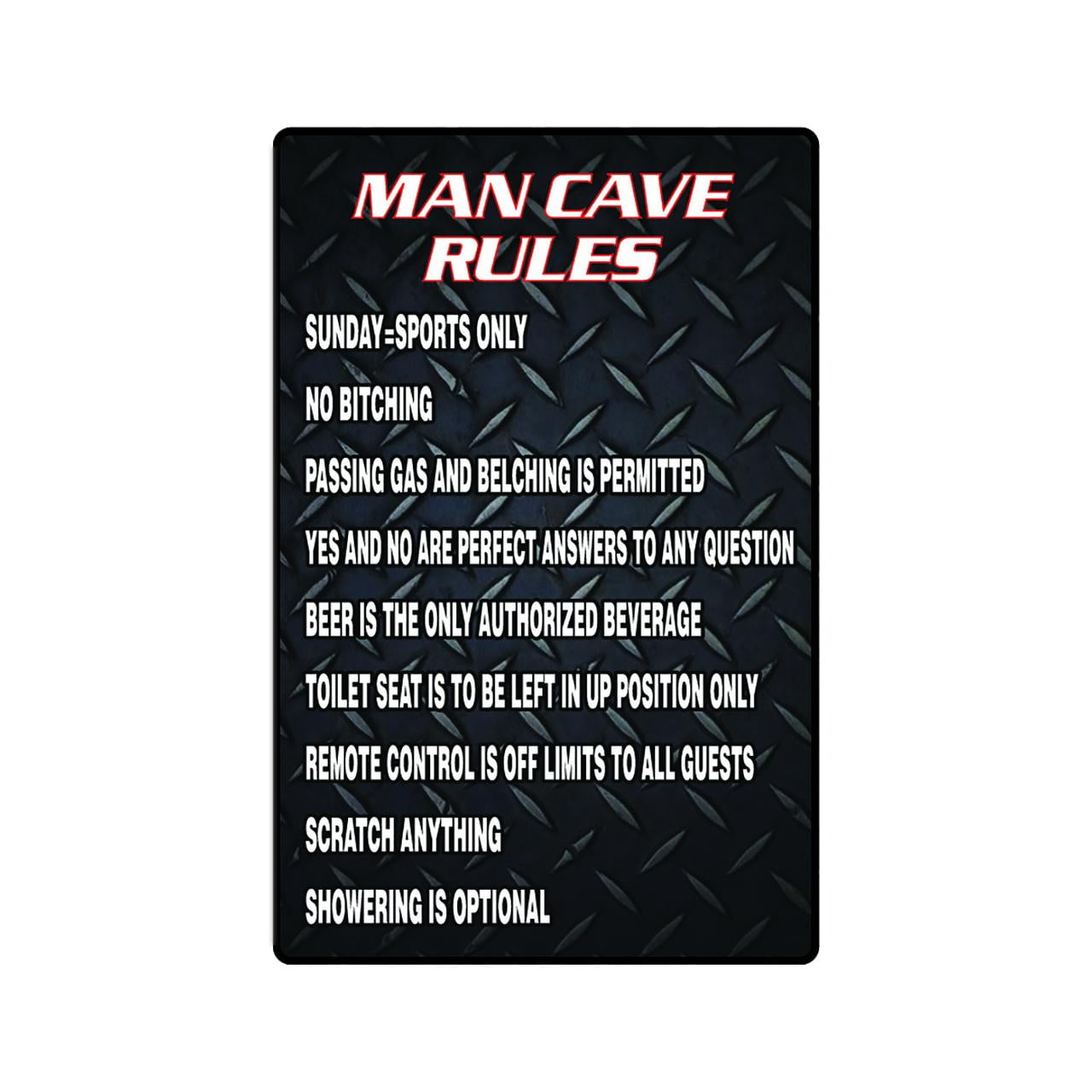 MAN CAVE RULES Parking Aluminum Sign manroom garage beer | Indoor ...