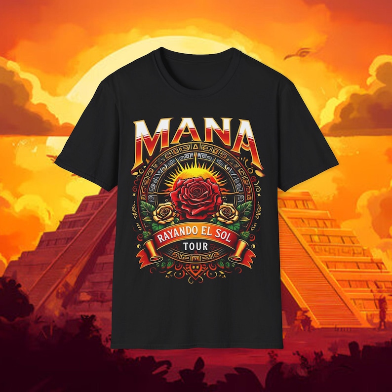 MANA Rayando El Sol Tour Unisex Softstyle T-Shirt, Vintage Mana Concert ...