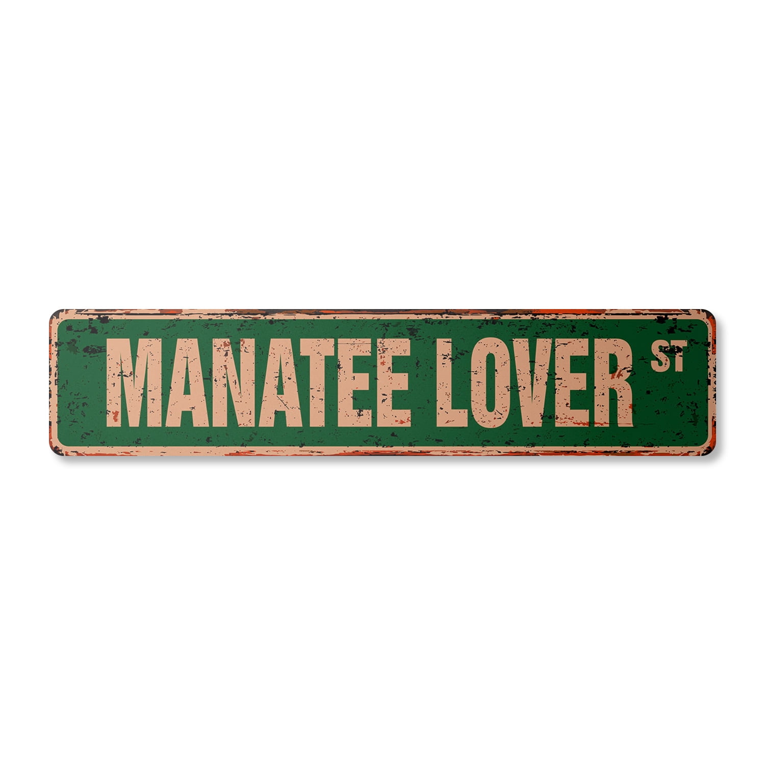MANATEE LOVER Vintage Plastic Street Sign florida mammal sea cow ...
