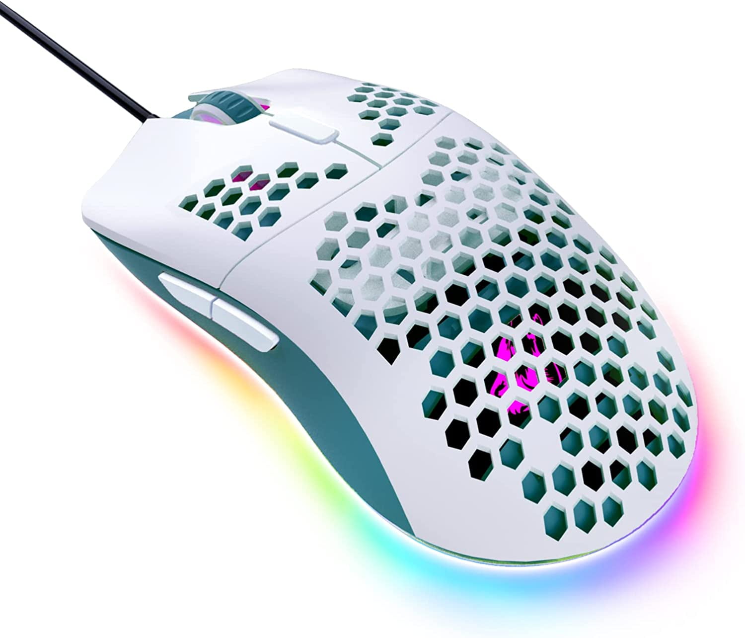 MANBASNAKE M1 Wired Lightweight Gaming Mouse, 69g Ultralight Honeycomb ...