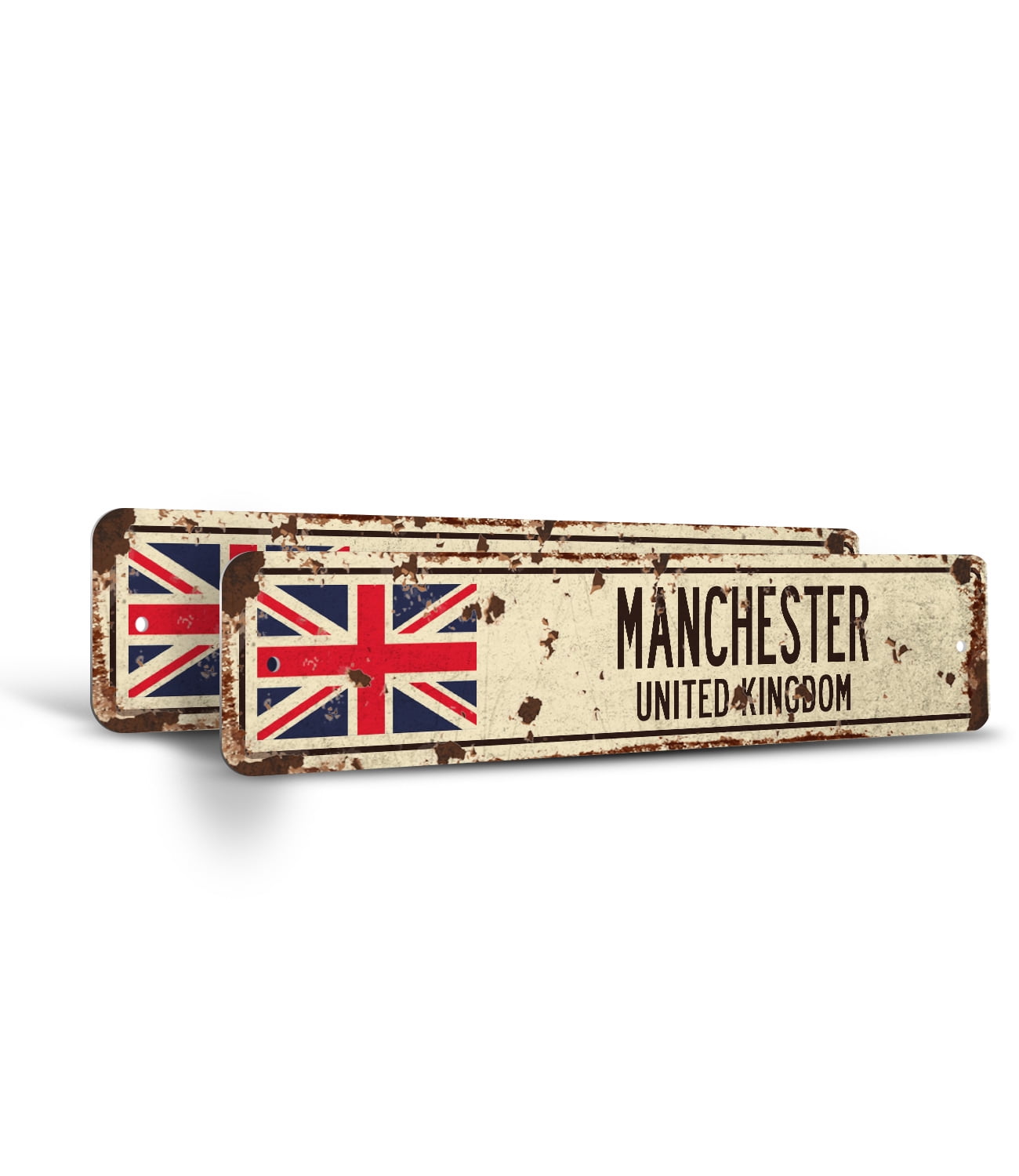 MANCHESTER UNITED KINGDOM Vintage Style Rustic Street Sign – (2 Pack ...