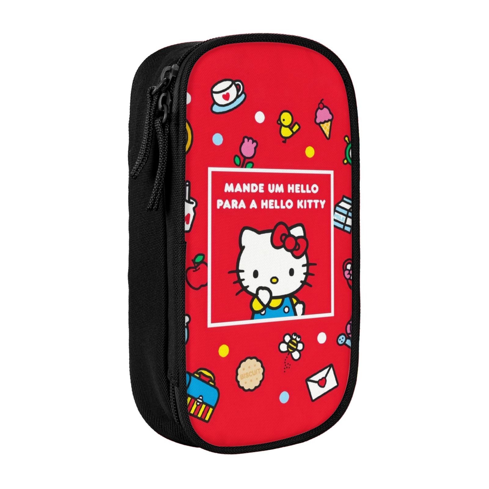 MANDE UM HELLO PARA A HELLO KITTY Double Layer Large Capacity Pencil ...