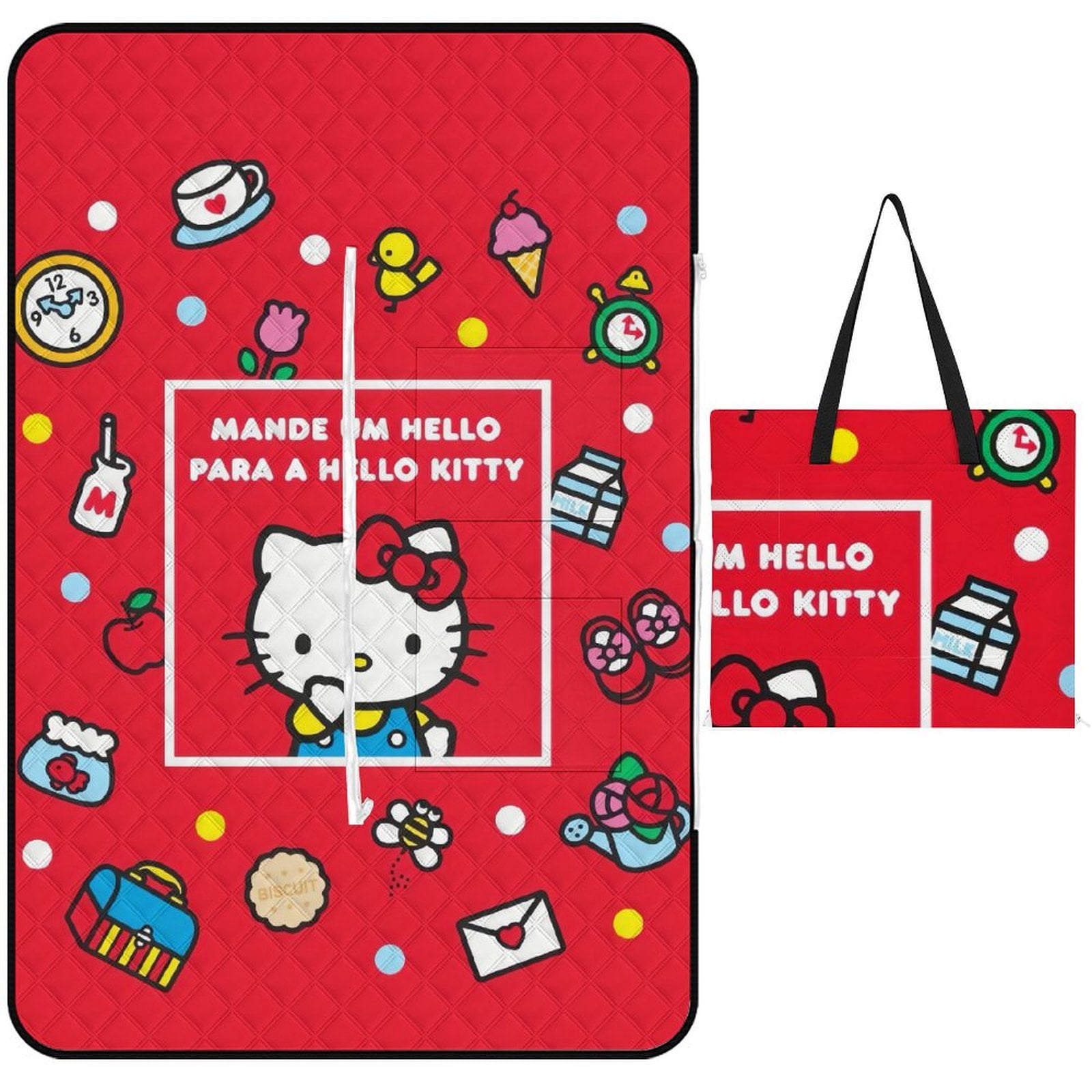 MANDE UM HELLO PARA A HELLO KITTY Extra Large Picnic Blanket Waterproof ...