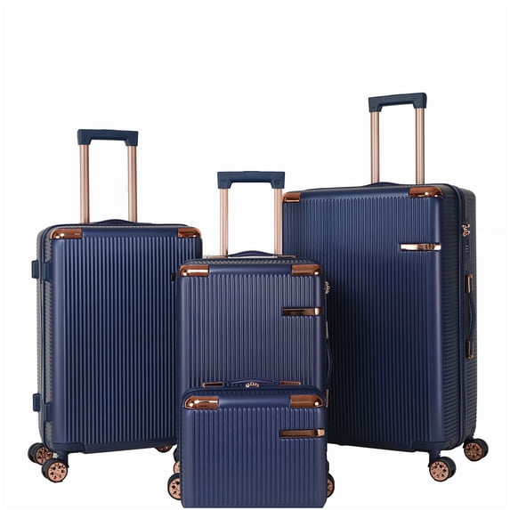 MANGIJOY Complete Travel Luggage Set 4-Piece, ABS Hardcase with 360 ...