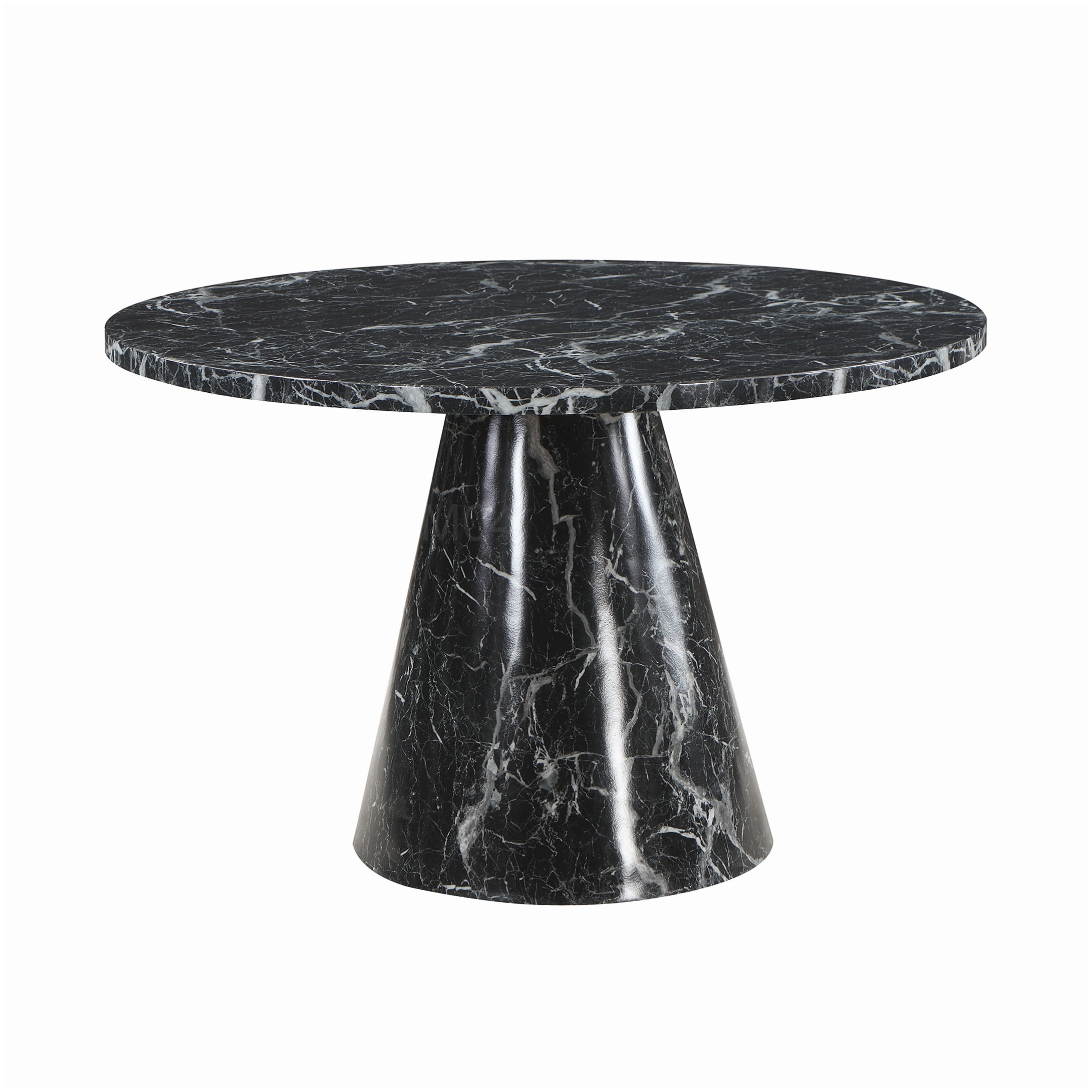 MANGIJOY Round Engineered Stone Top Dining Table, Multi-Tone Finish ...