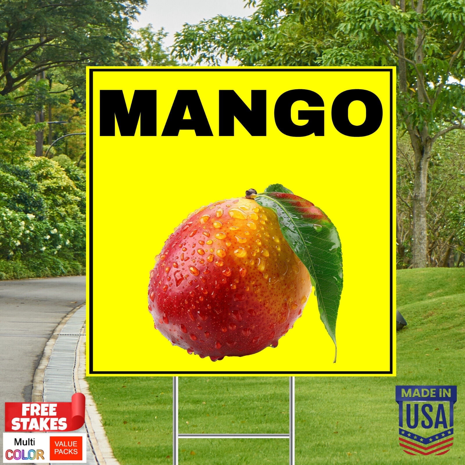 MANGO - Yard Signs - 8 Pack 12x12" – Ready to Use – Includes Stakes ...
