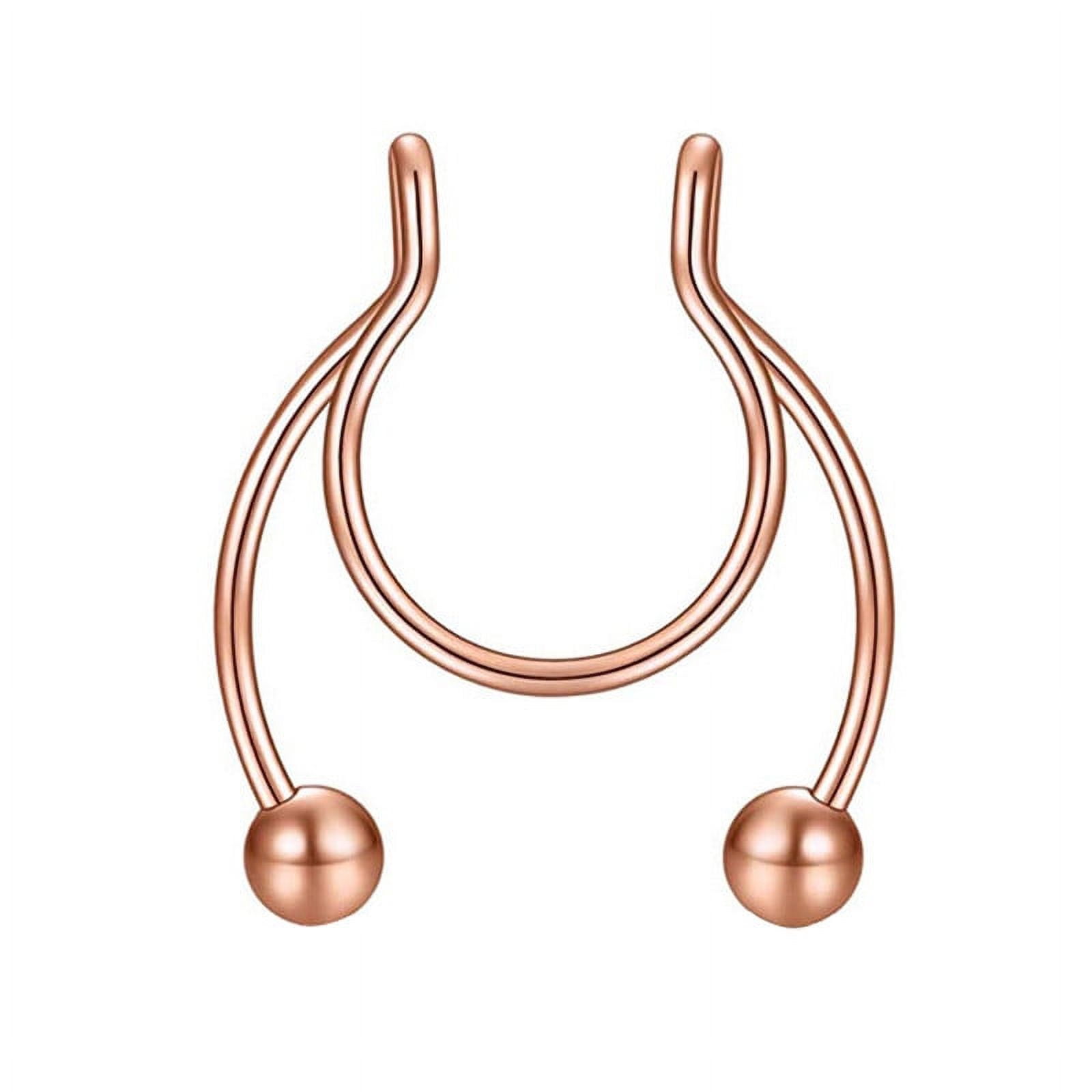 MANHUJI 1 Pcs Nose Rings Hoop 18 Gauge Non Piercing Stainless Steel ...