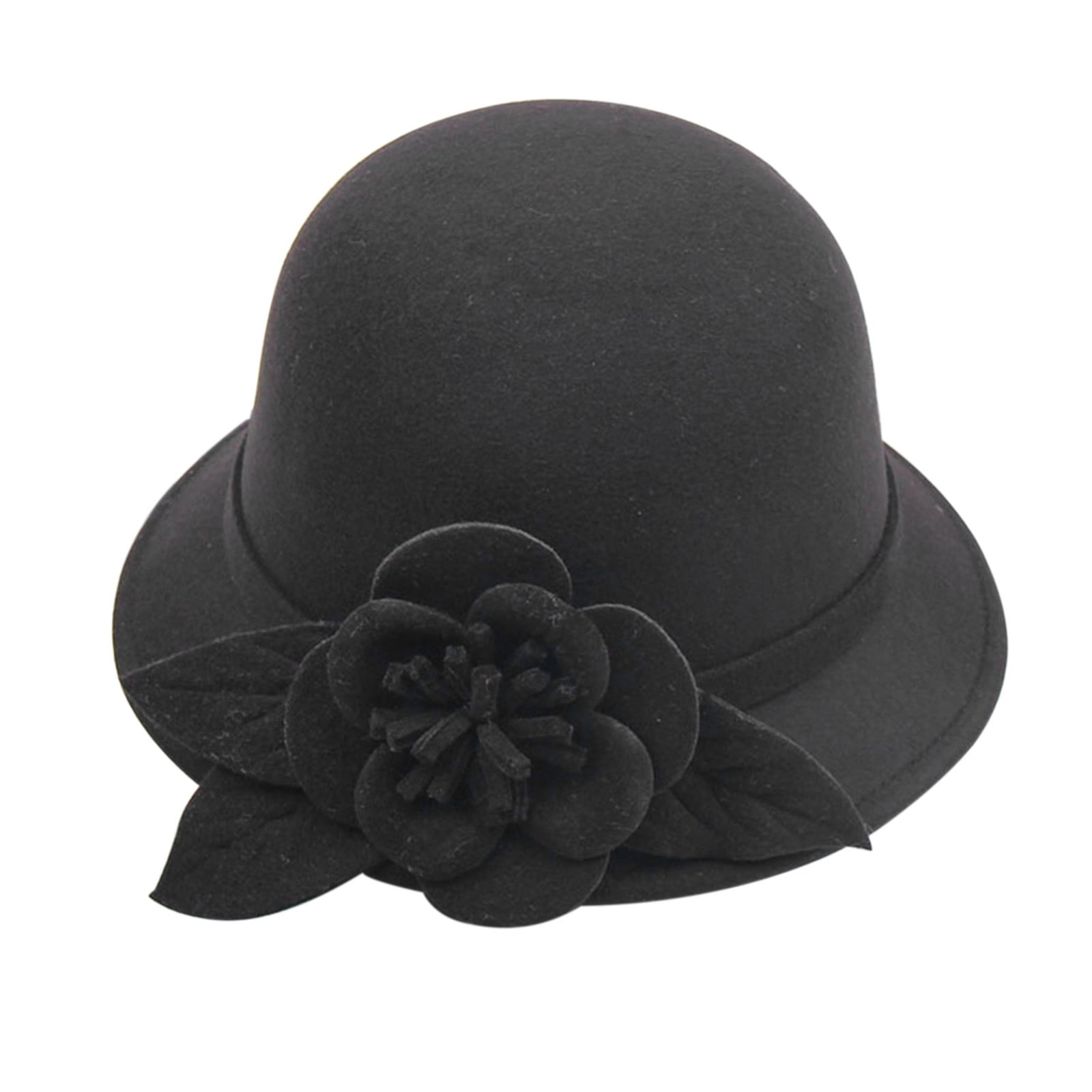 MANHUJI Bucket Hat Womens 1920S Bucket Cloche Hat Winter Wool Crushable ...