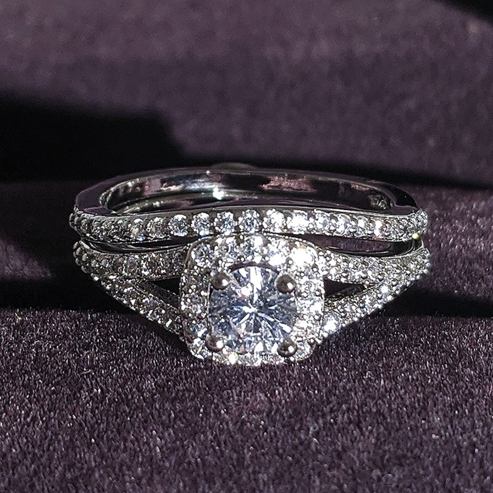 MANHUJI Love Ring New Ring Design Silver Color Wedding Ring Set for ...