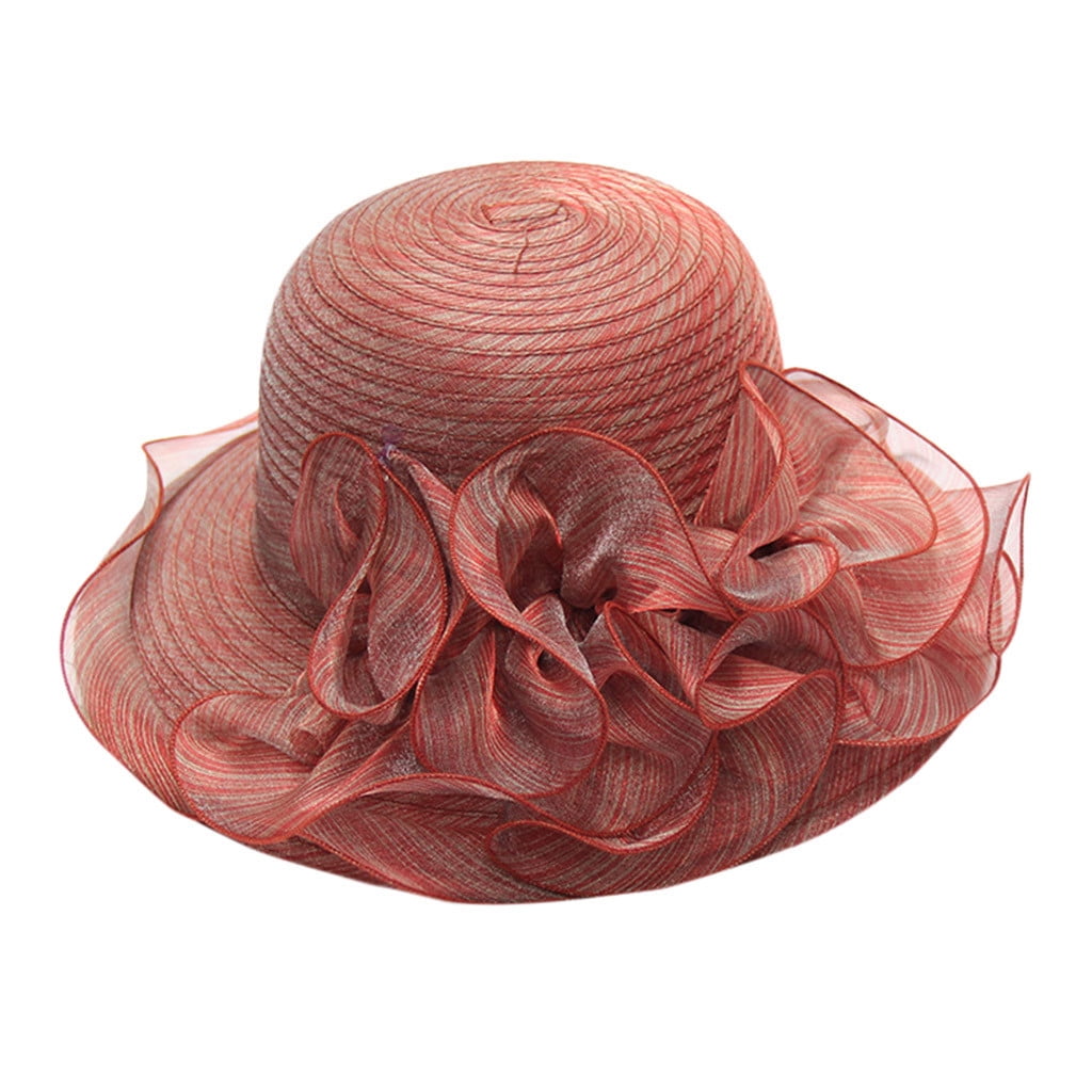 MANHUJI Women's Organza Church Fascinator Bridal Caps Wedding Tea Party ...