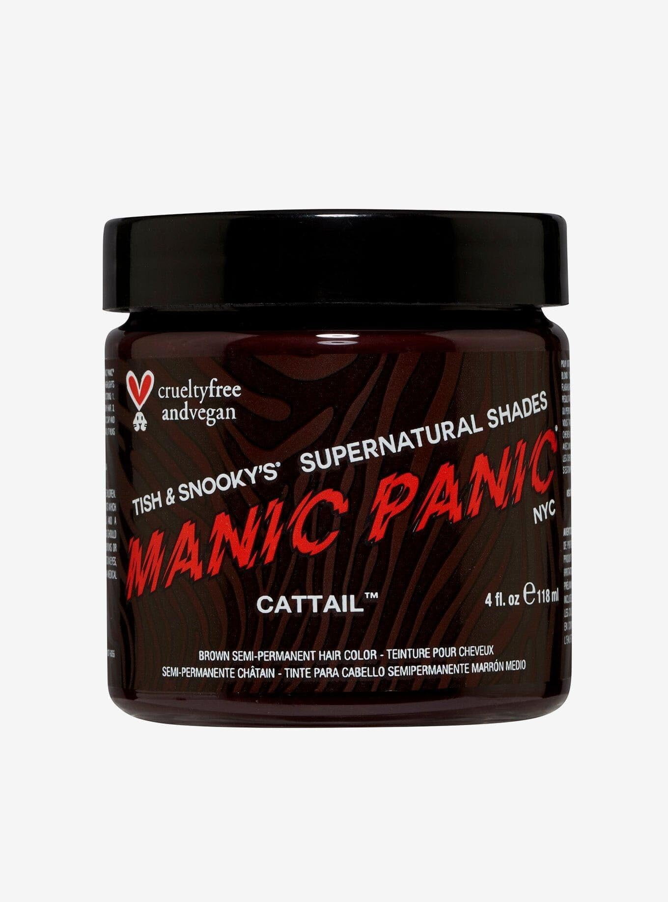 Manic Panic Cattail Medium Brown Hair Dye, Semi Permanent, Vegan, PPD ...