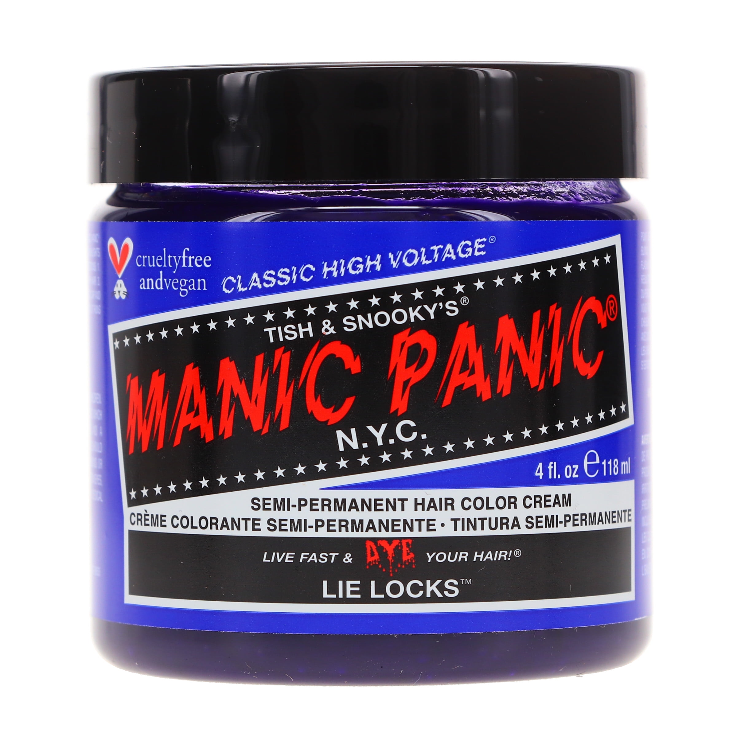 Manic Panic Classic High Voltage Lie Locks 4 oz Vibrant Indigo Hair Dye ...