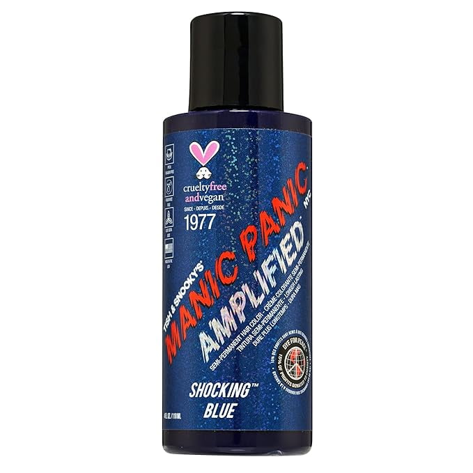 MANIC PANIC Shocking Blue Color - Amplified - Semi Permanent Hair Dye ...