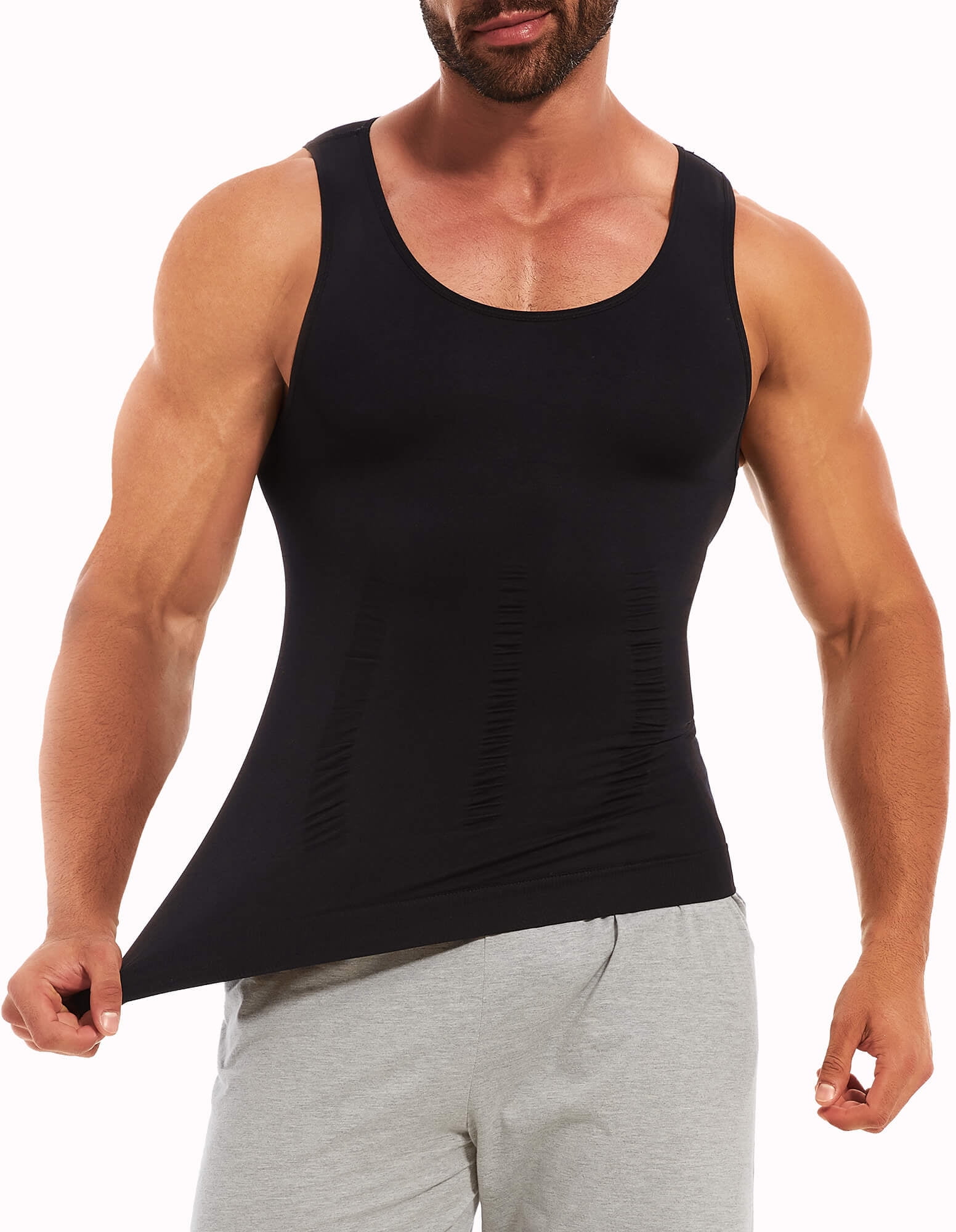 MANIFIQUE Gynecomastia Compression Shirts for Men, Tank Top Body Shaper ...