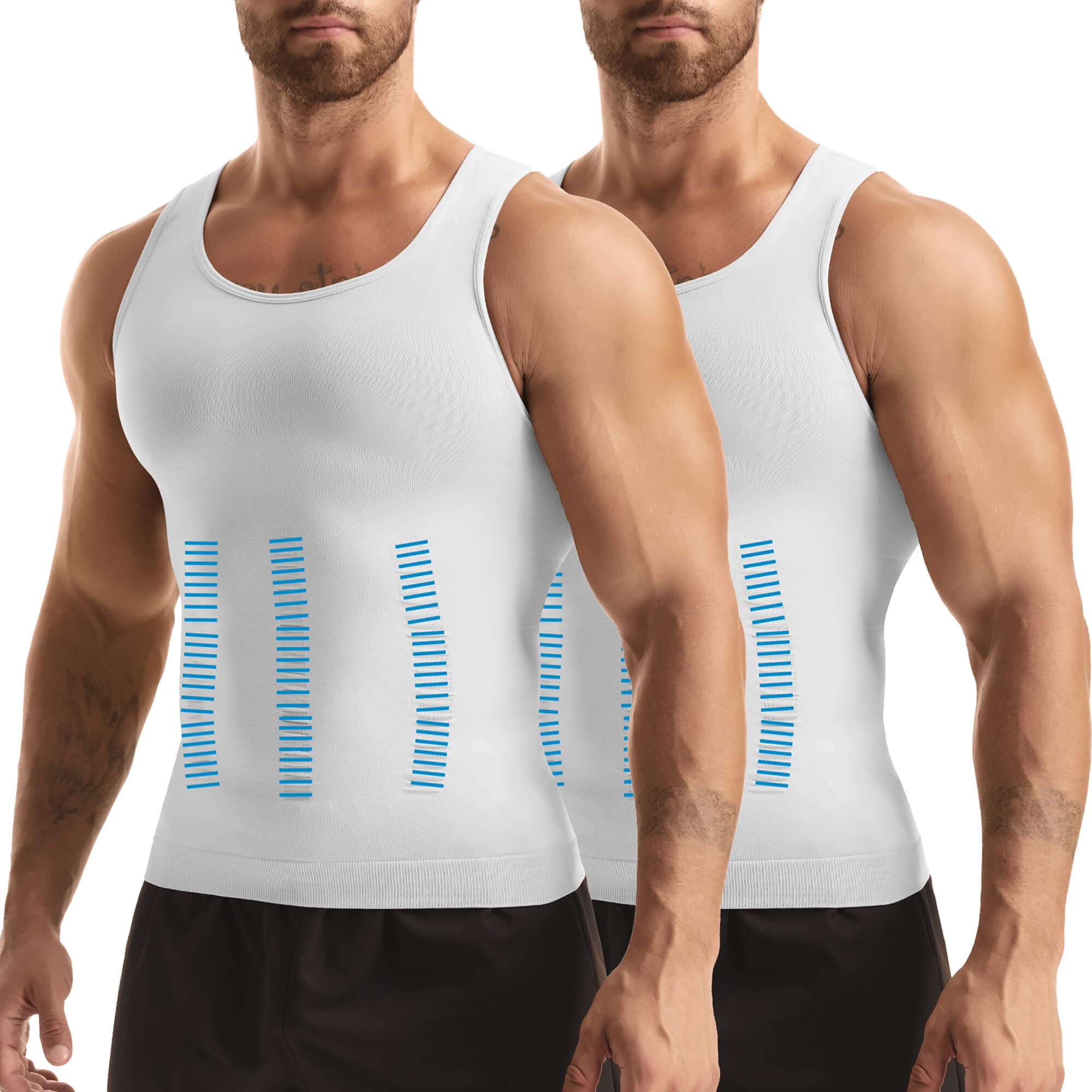 MANIFIQUE 2 Packs Compression Shirts for Men Gynecomastia Tank Tops ...