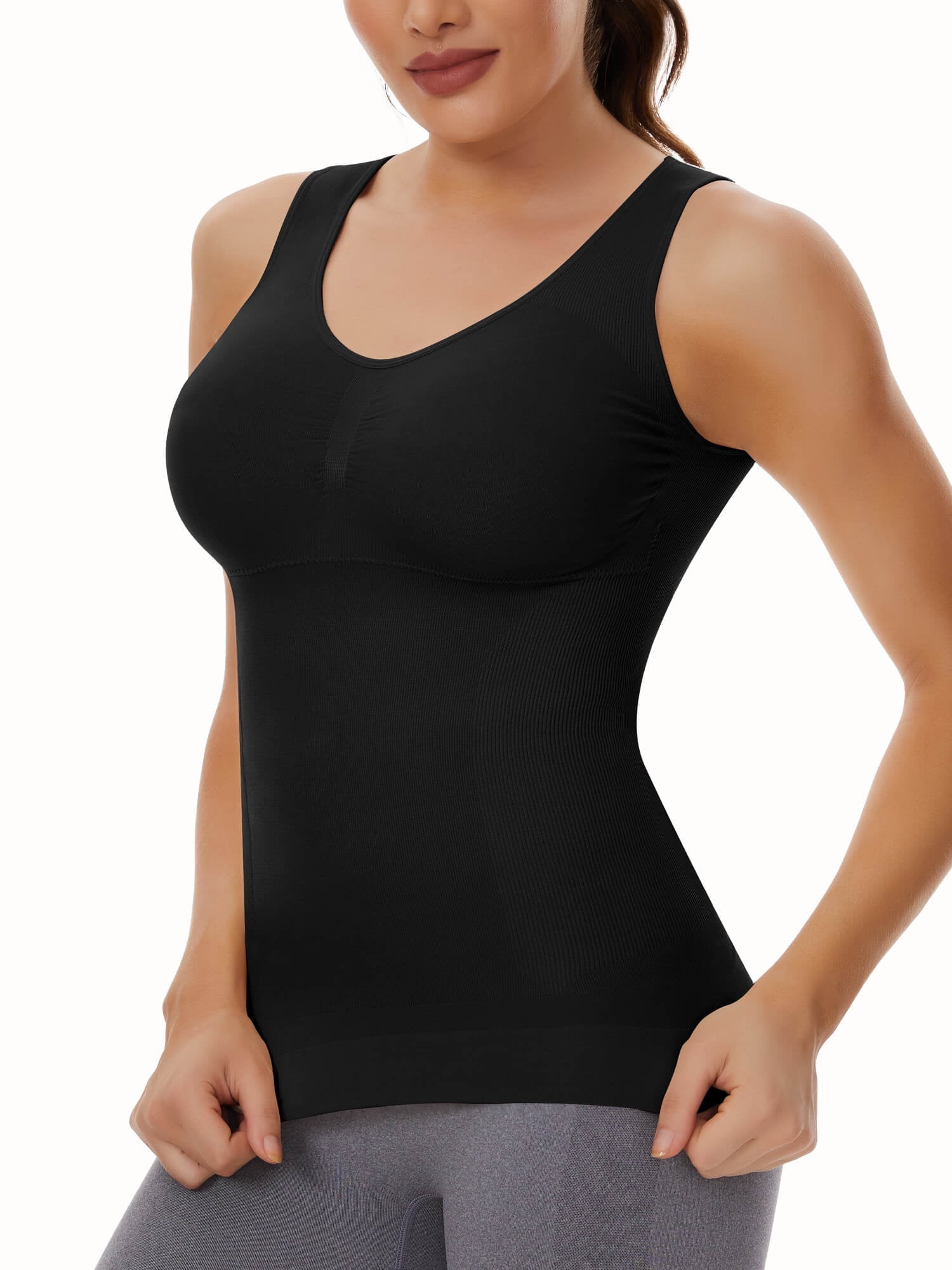 MANIFIQUE Shapewear Tank Tops with Built in Bra for Women Tummy Control ...