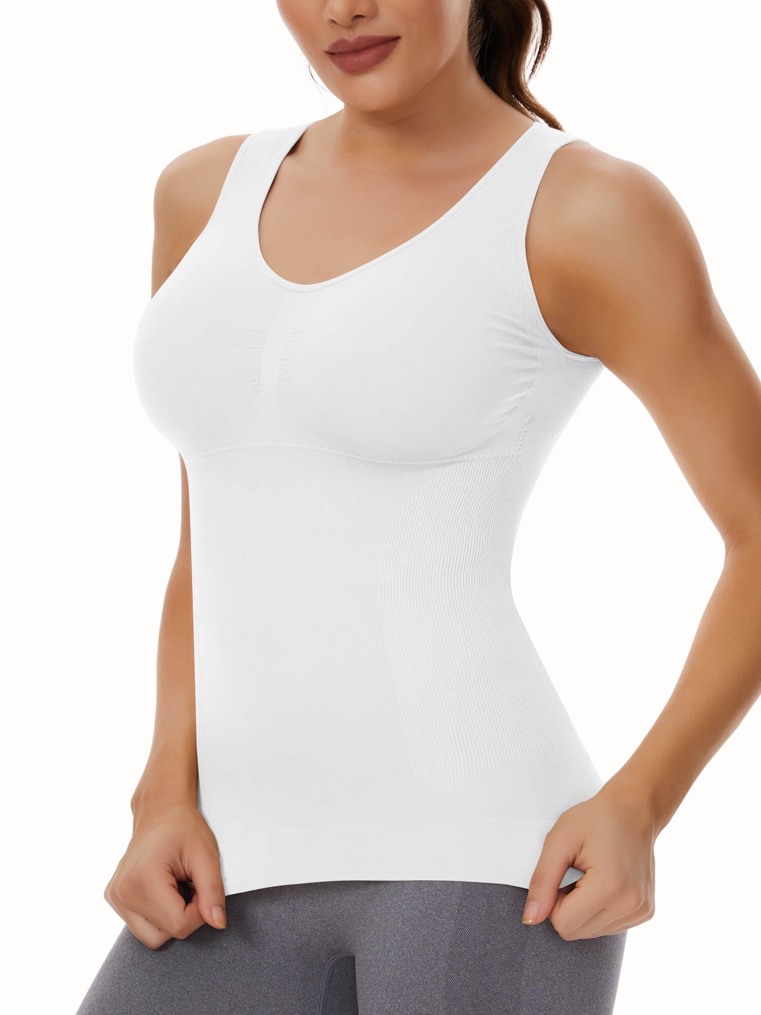 MANIFIQUE Shapewear Tank Tops with Built in Bra for Women Tummy Control ...
