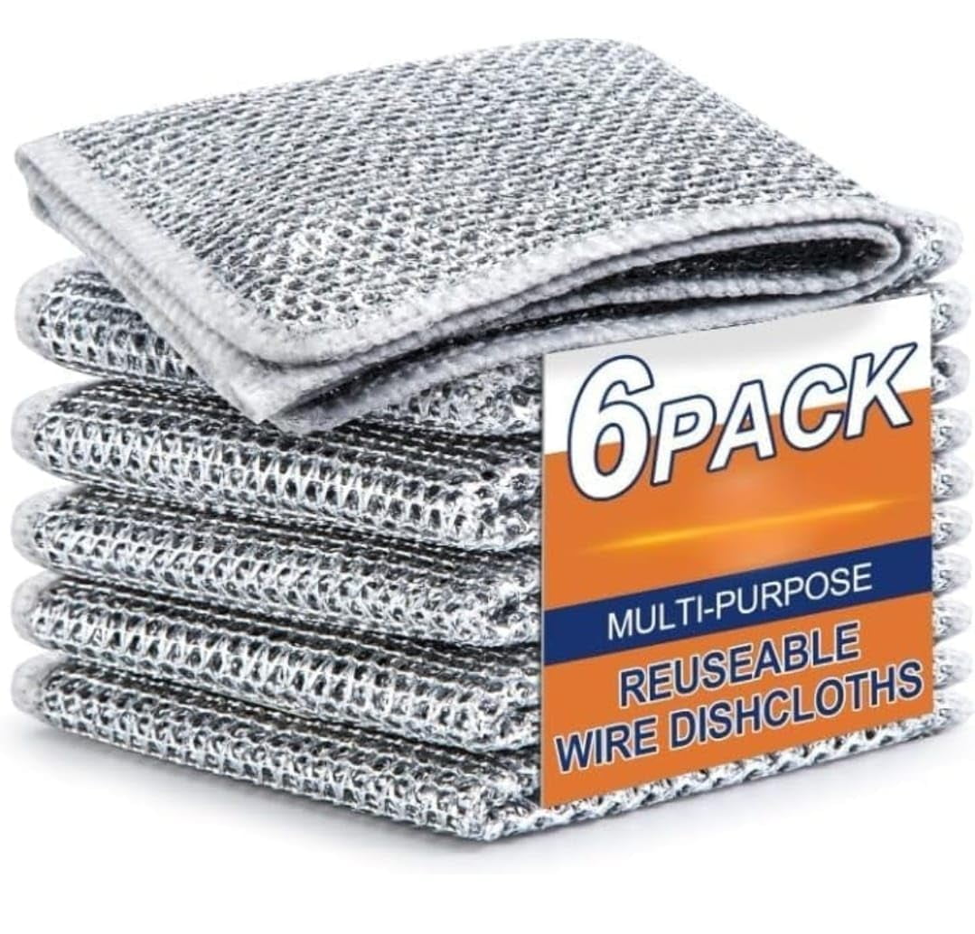 MANIH NonScratch Dish Wash Cloth Steel Wire Dish Cloth Wire Dishwashing Rags Stainless Steel ...