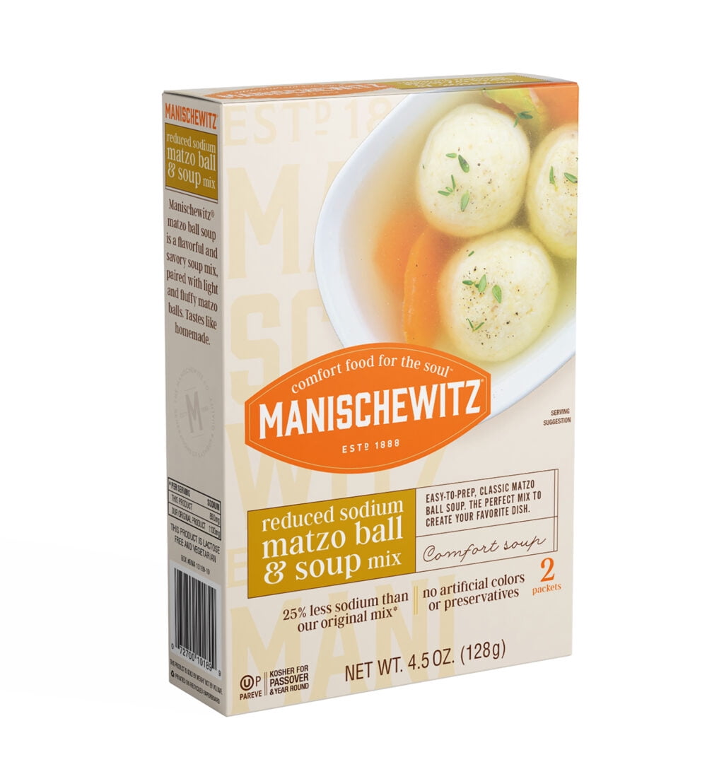 MANISCHEWITZ Reduced Sodium Matzo Ball & Soup Mix, 4.5-Ounce Boxes ...