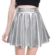 Metallic Leather Mini Skirt