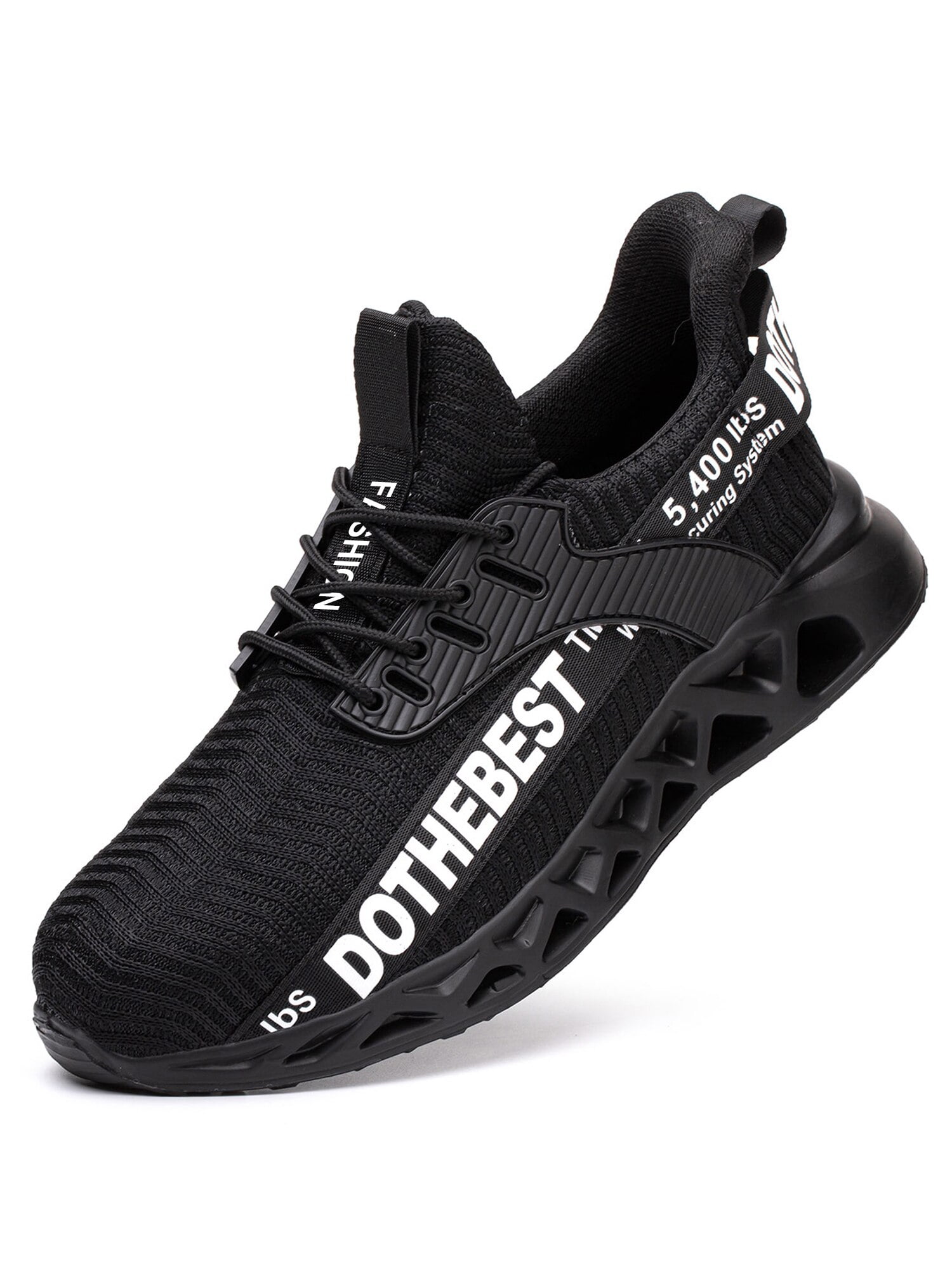 MANLEGU Men Work Boots With Steel Toe Safety Boots Lightweight ...