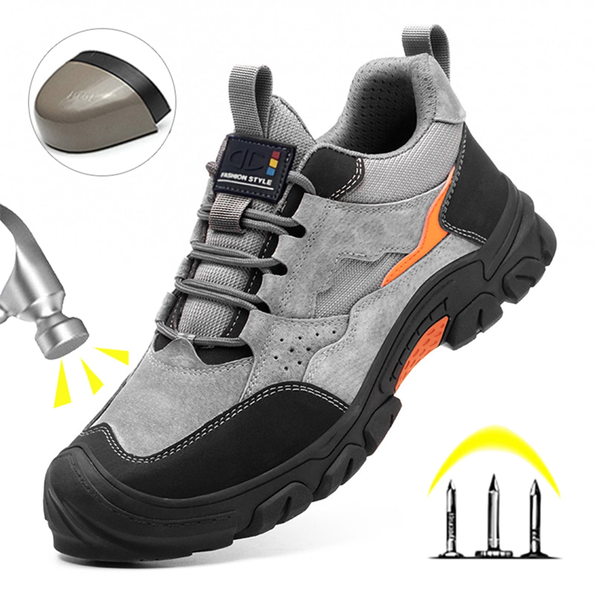 XQJ Men's Steel Toe Work & Hiking Shoes Industrial Construction Safety Toe Non Slip Shoes ...