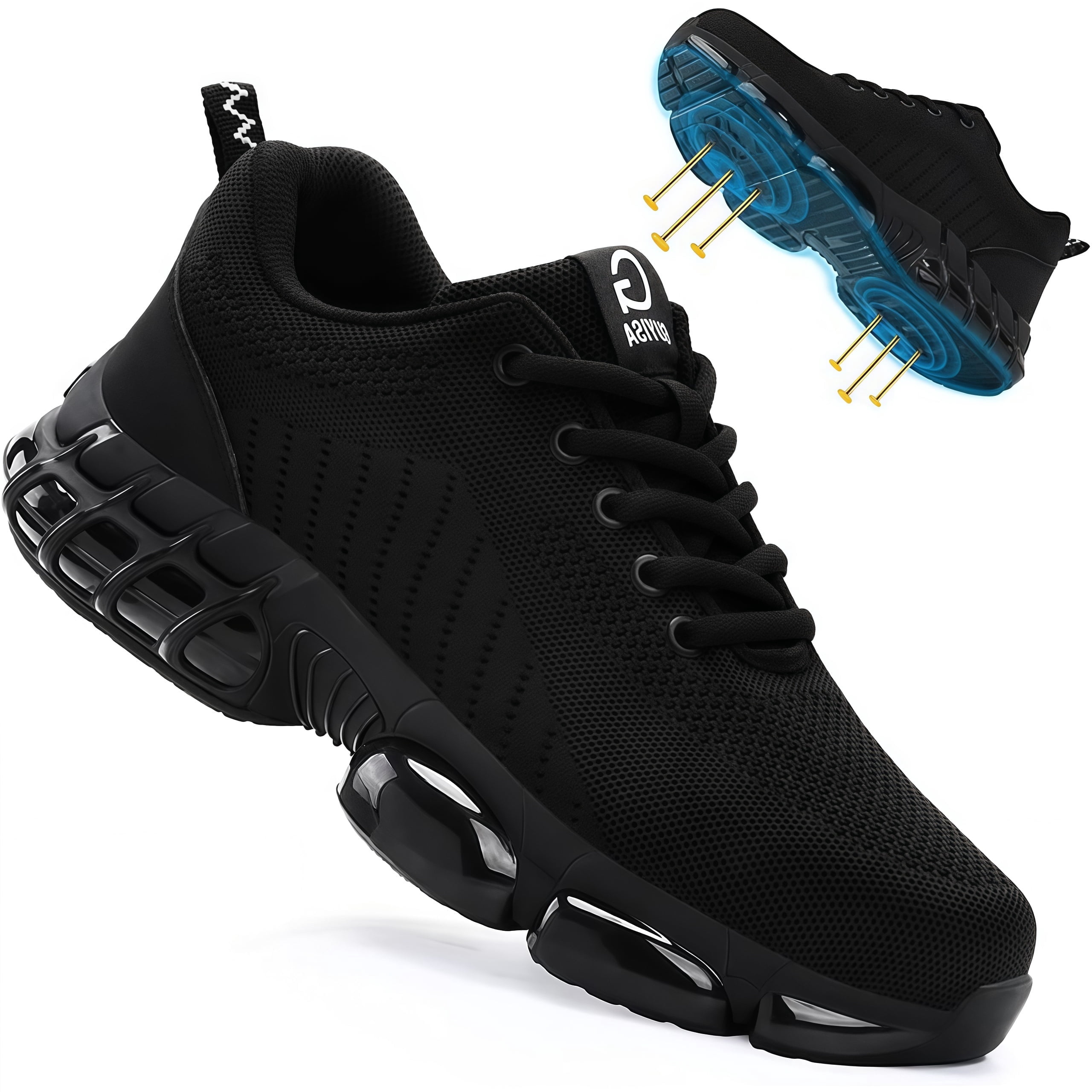 XQJ, Steel Toe Shoes, Size 8.5, Lightweight Work Sneakers - Walmart.com