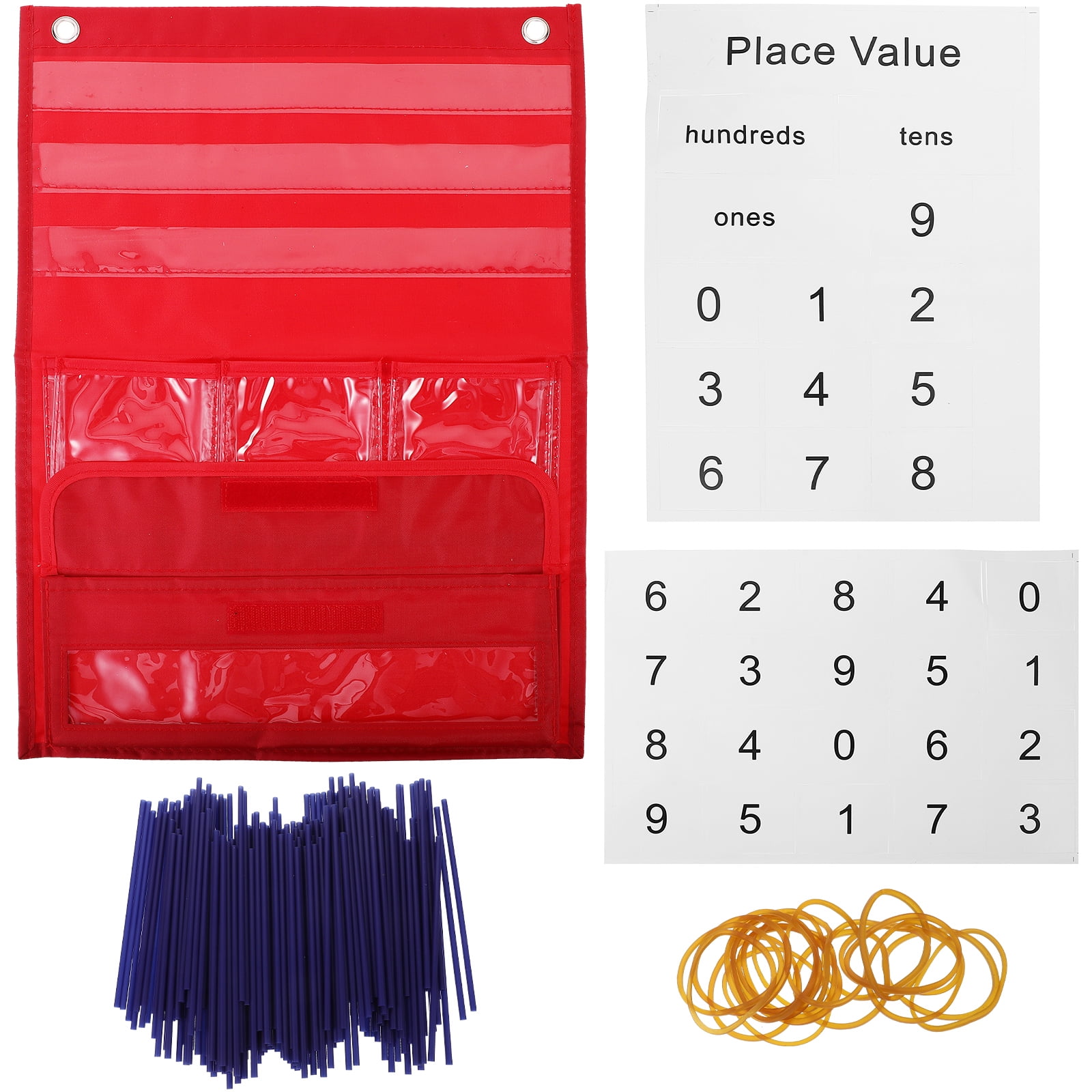 MANLINGDA 1 Set Pocket Chart Classroom Portable Counting Pocket Chart ...